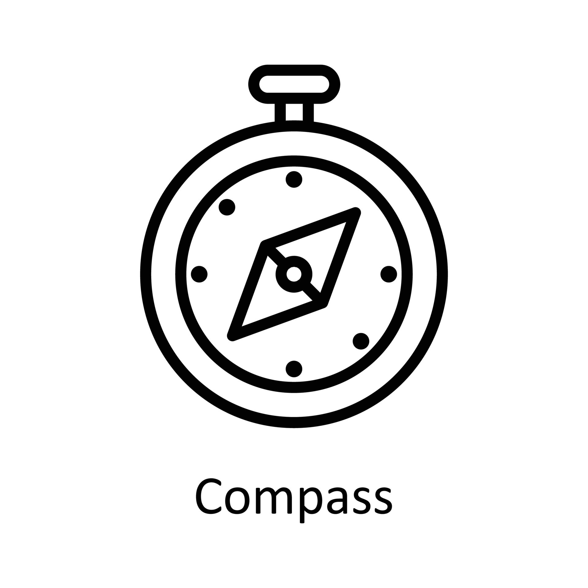 Compass Vector Outline Icon Design Illustration User Interface Symbol On White Background Eps