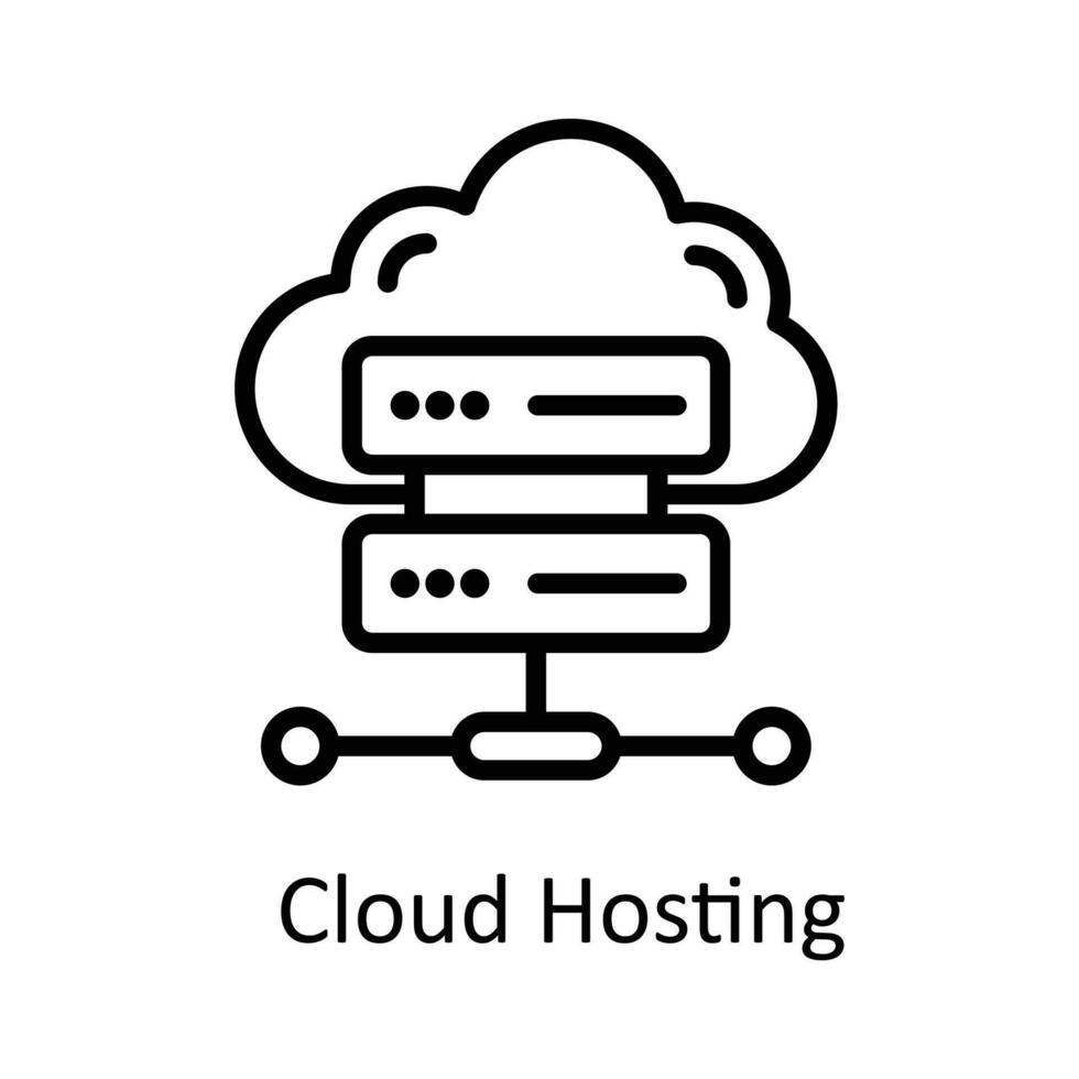Cloud Hosting Vector outline Icon Design illustration. Seo and web ...