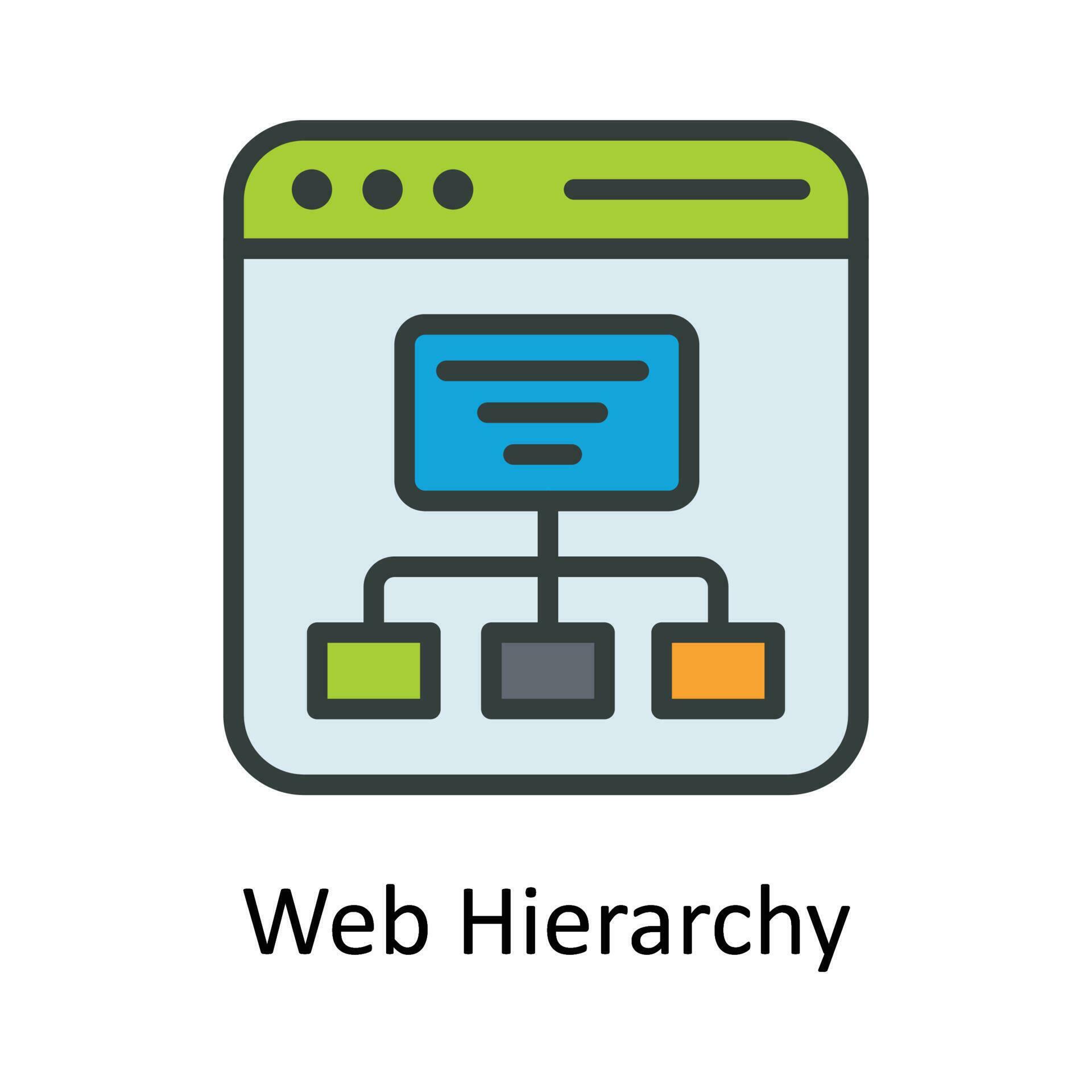 Web Hierarchy Vector Fill outline Icon Design illustration. Seo and web ...