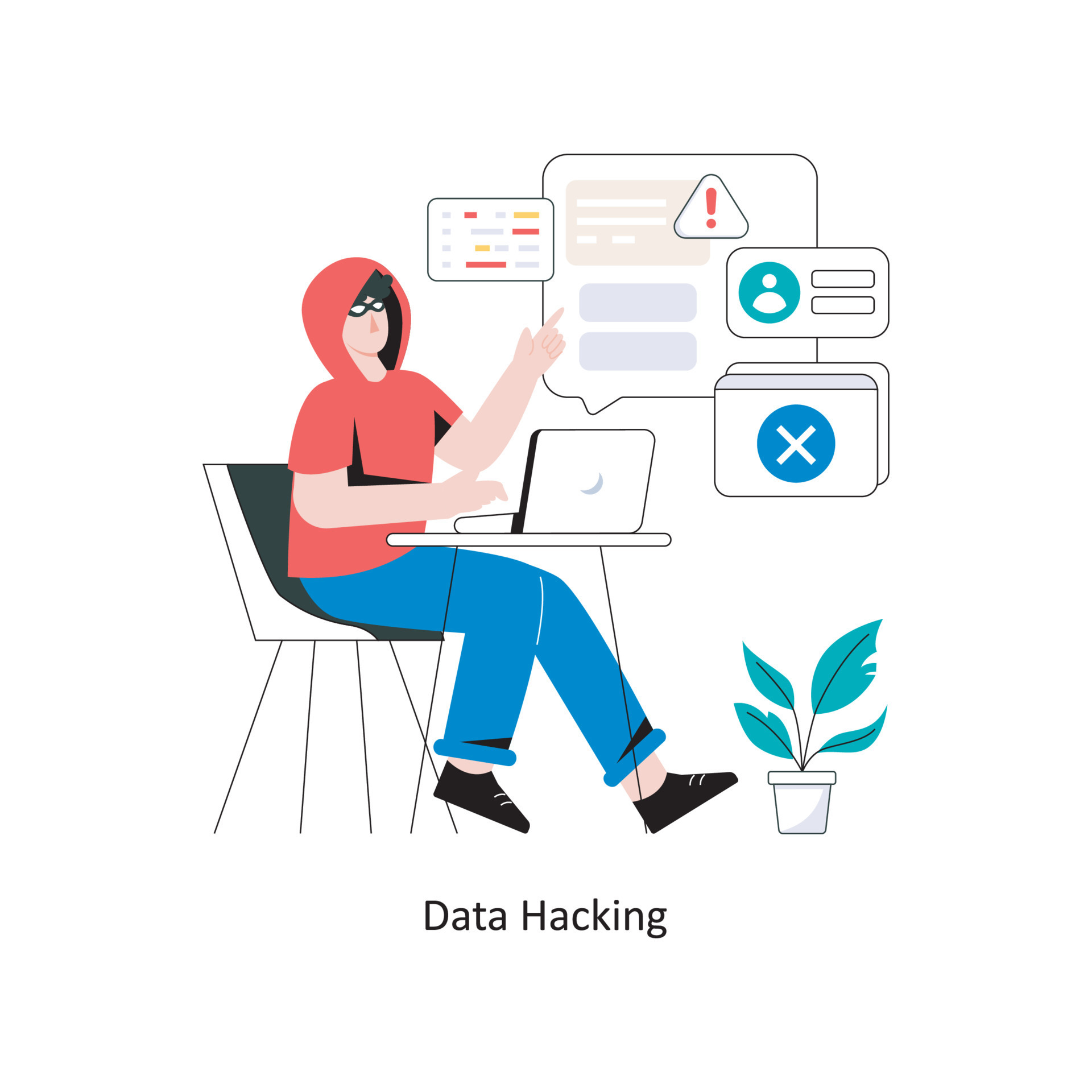 Data Hacking Flat Style Design Vector illustration. Stock illustration 24407830 Vector Art at ...