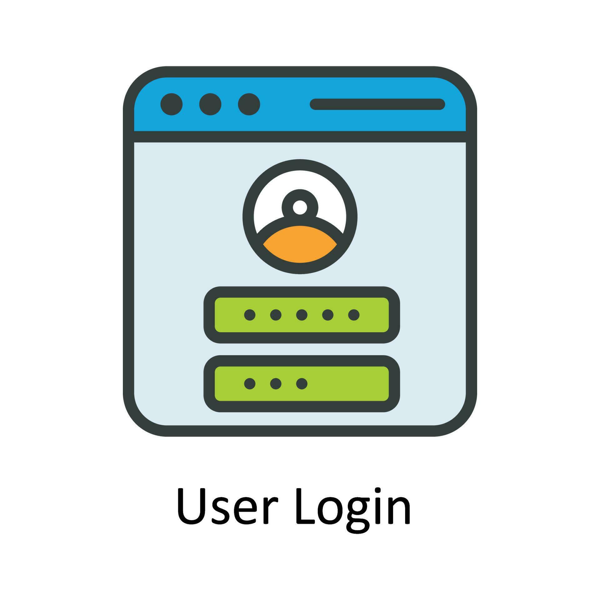 User Login Vector Fill outline Icon Design illustration. Seo and web ...