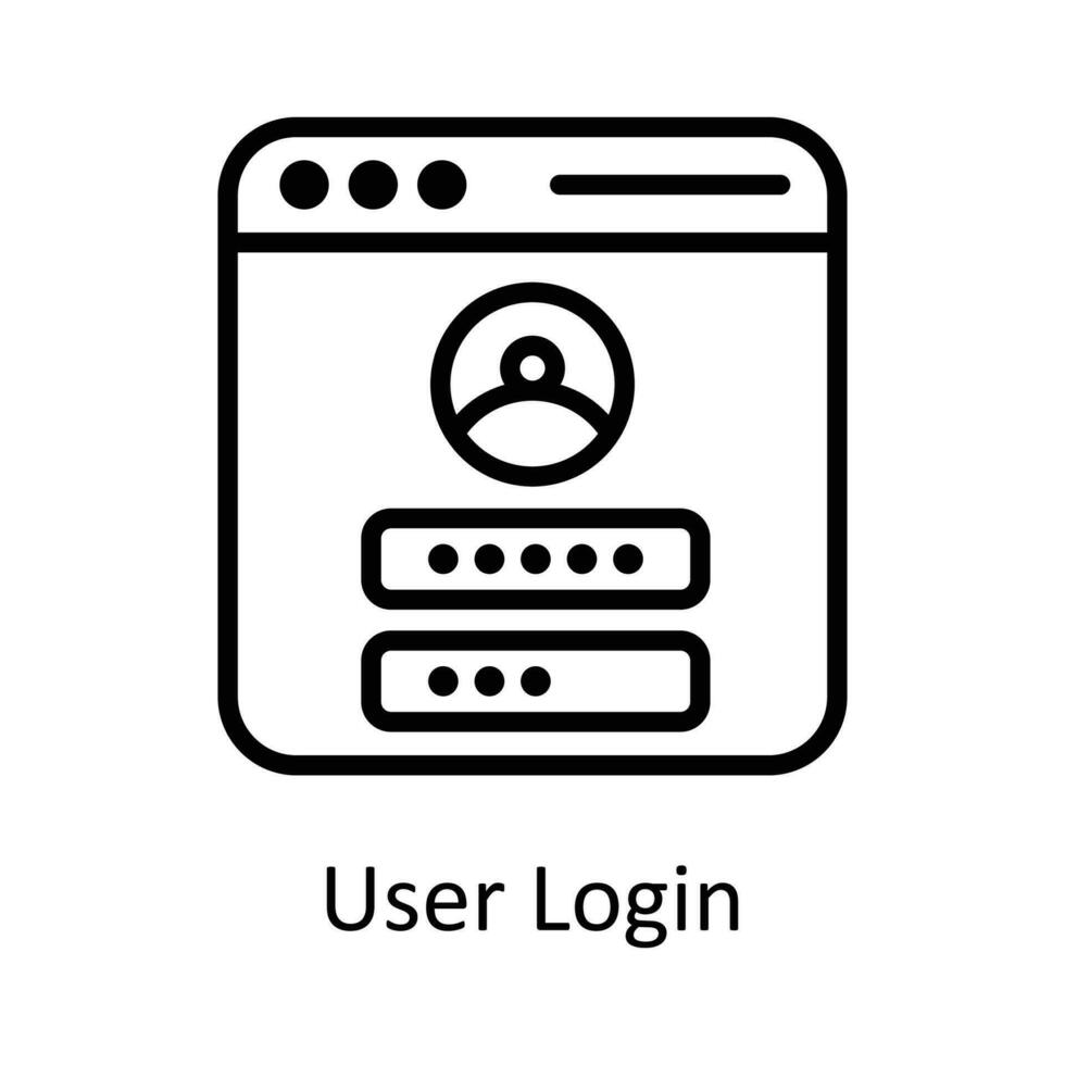 User Login Vector outline Icon Design illustration. Seo and web Symbol ...