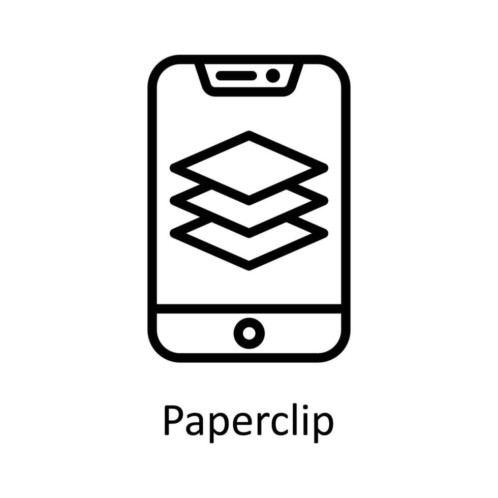 Paperclip Vector outline Icon Design illustration. User interface ...