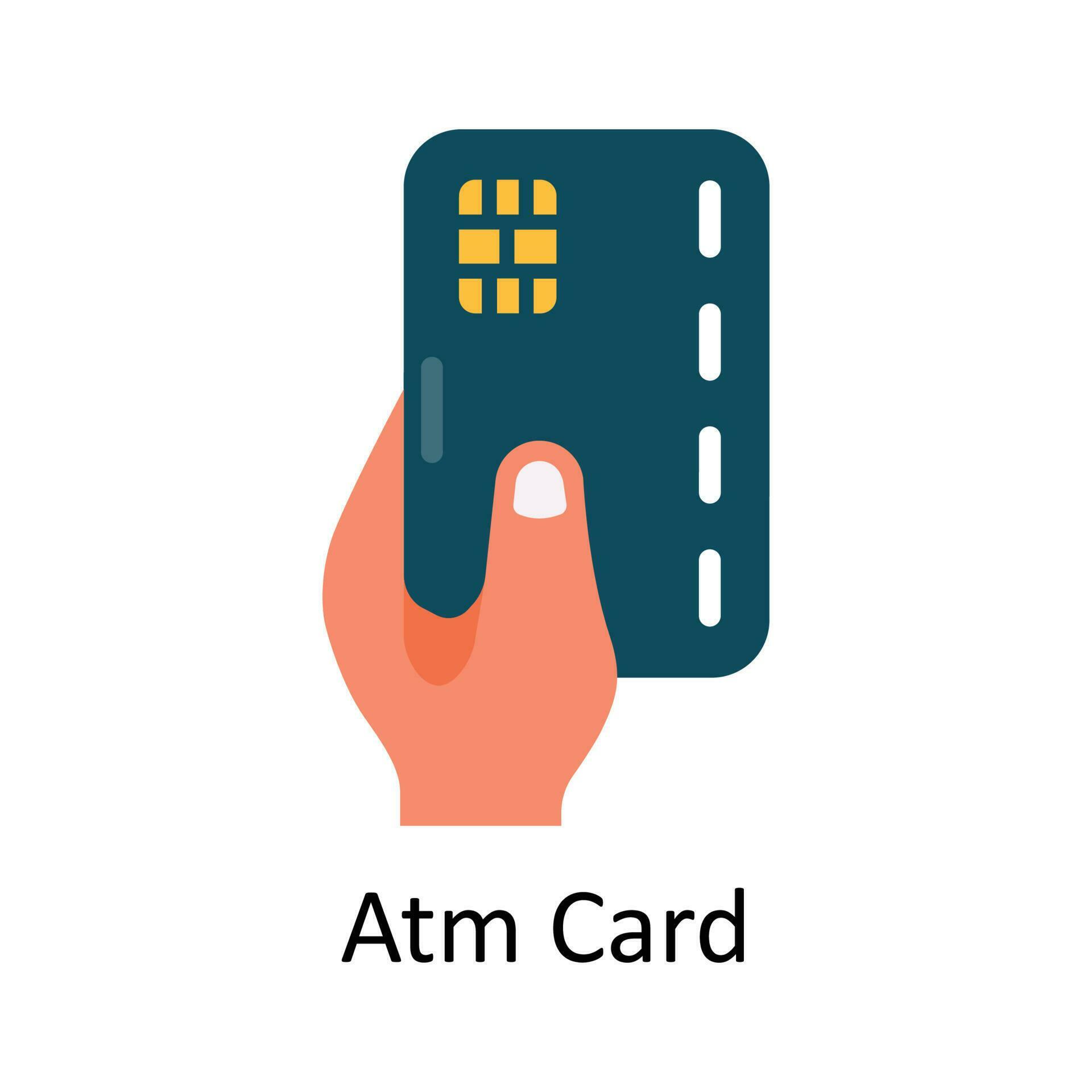 Atm Card Vector Flat Icon Design illustration. Ecommerce and shopping Symbol on White background ...