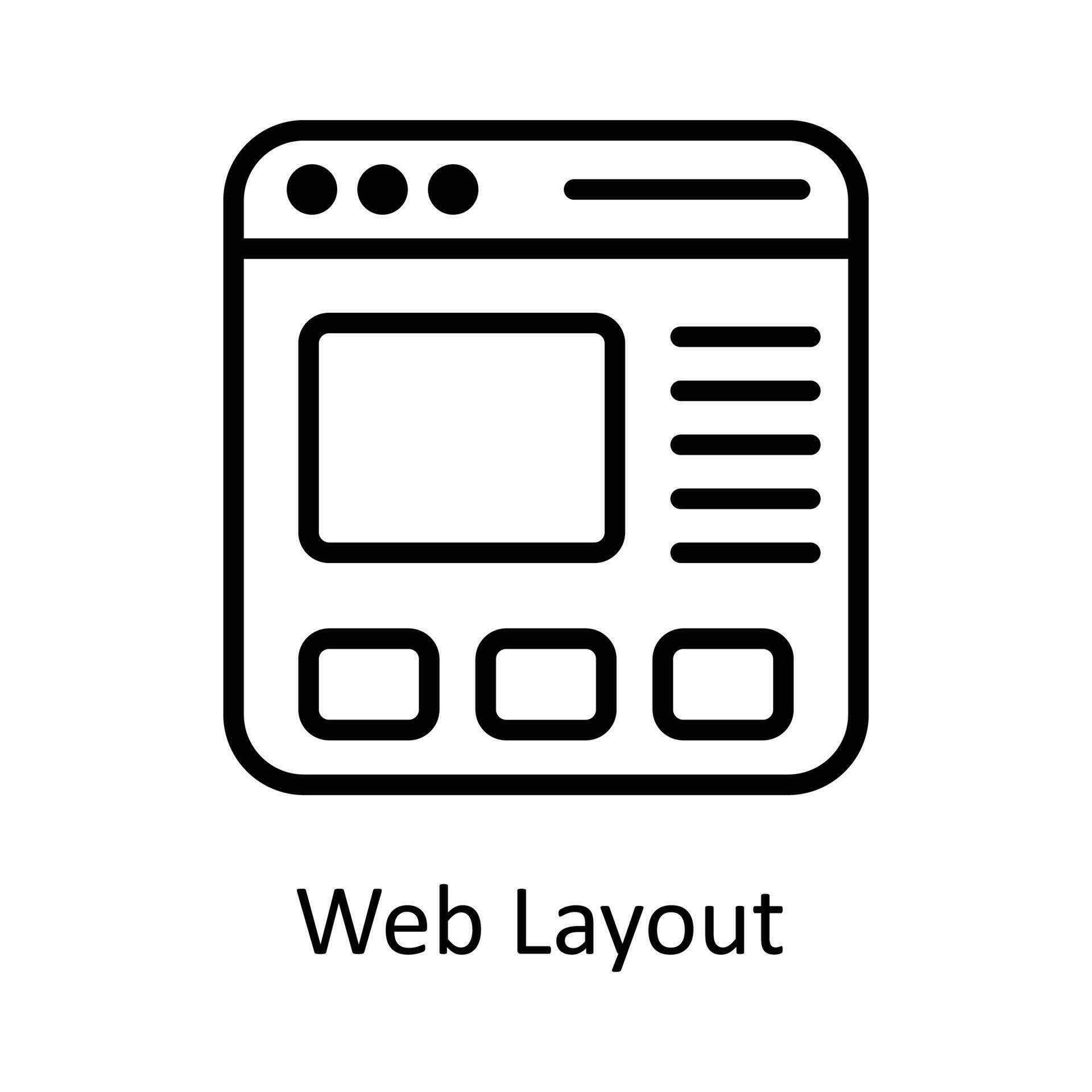 Web Layout Vector Outline Icon Design Illustration Seo And Web Symbol On White Background Eps