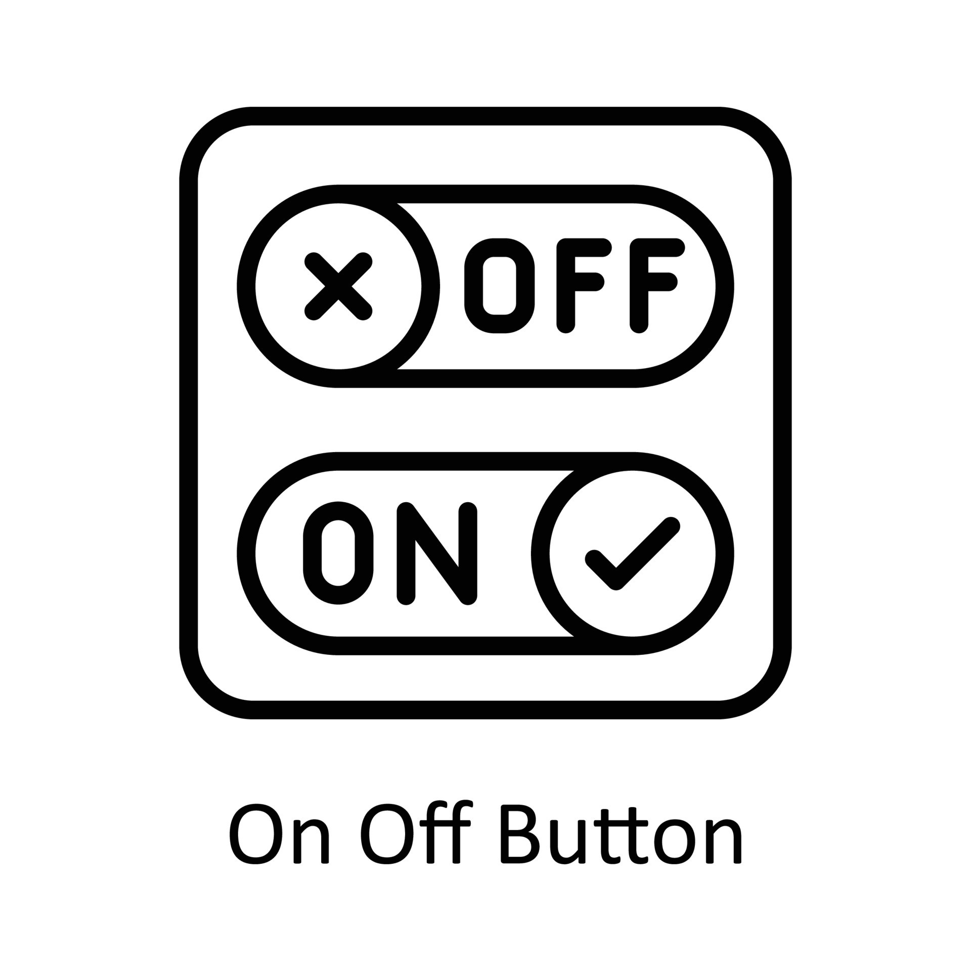 On Off Button Vector Outline Icon Design Illustration User Interface Symbol On White Background