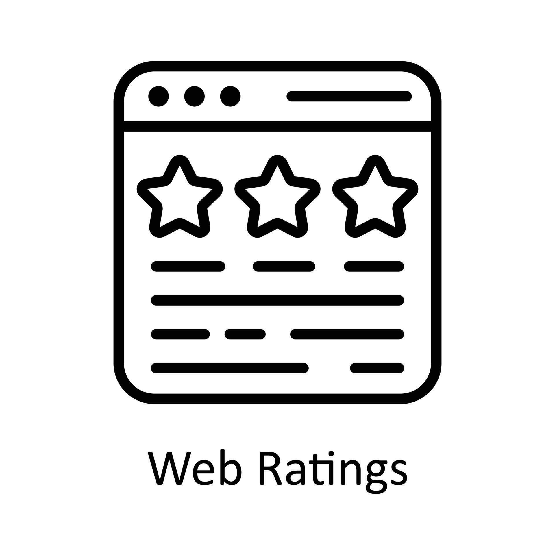 Web Ratings Vector Outline Icon Design Illustration User Interface