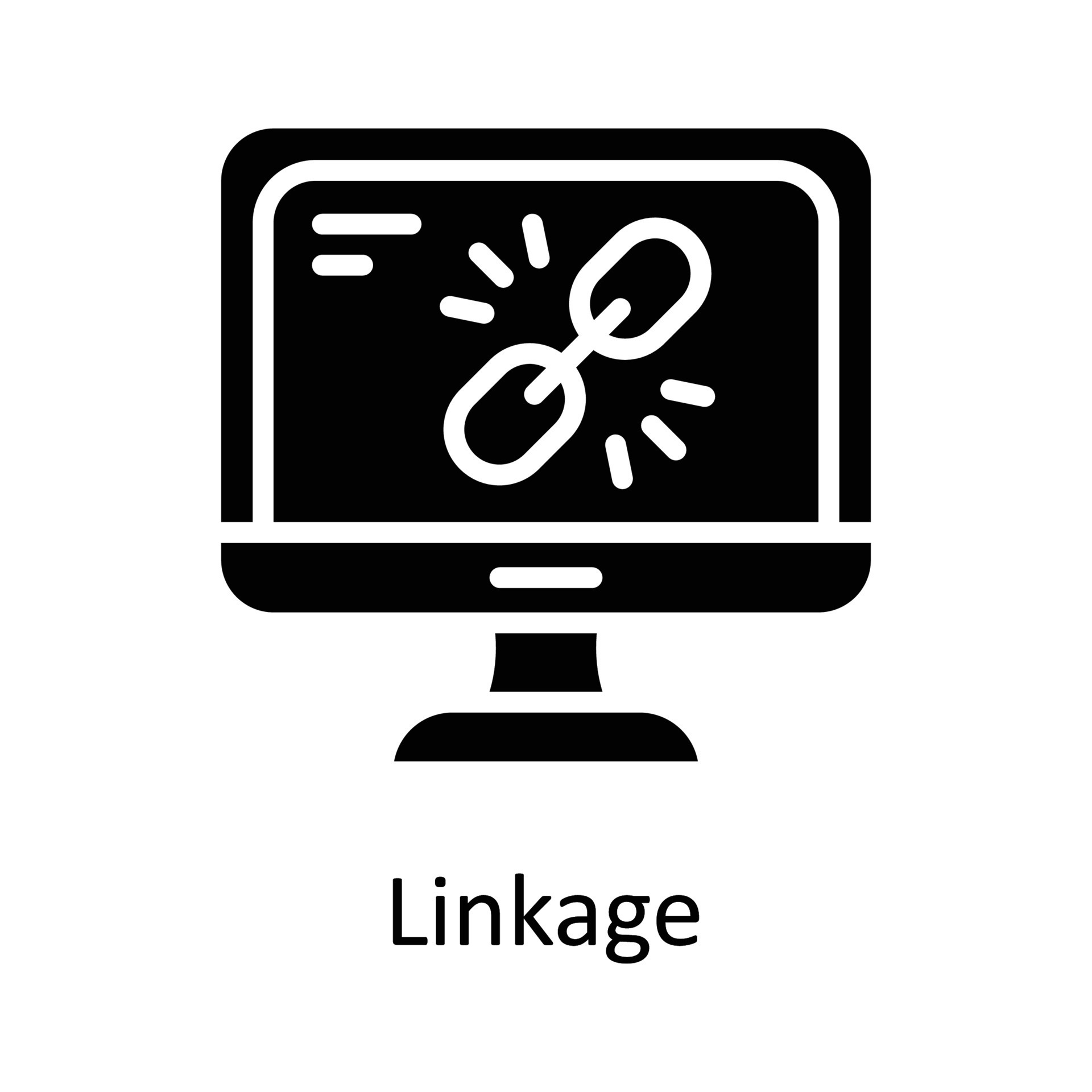 Linkage Vector Solid Icon Design illustration. User interface Symbol on ...