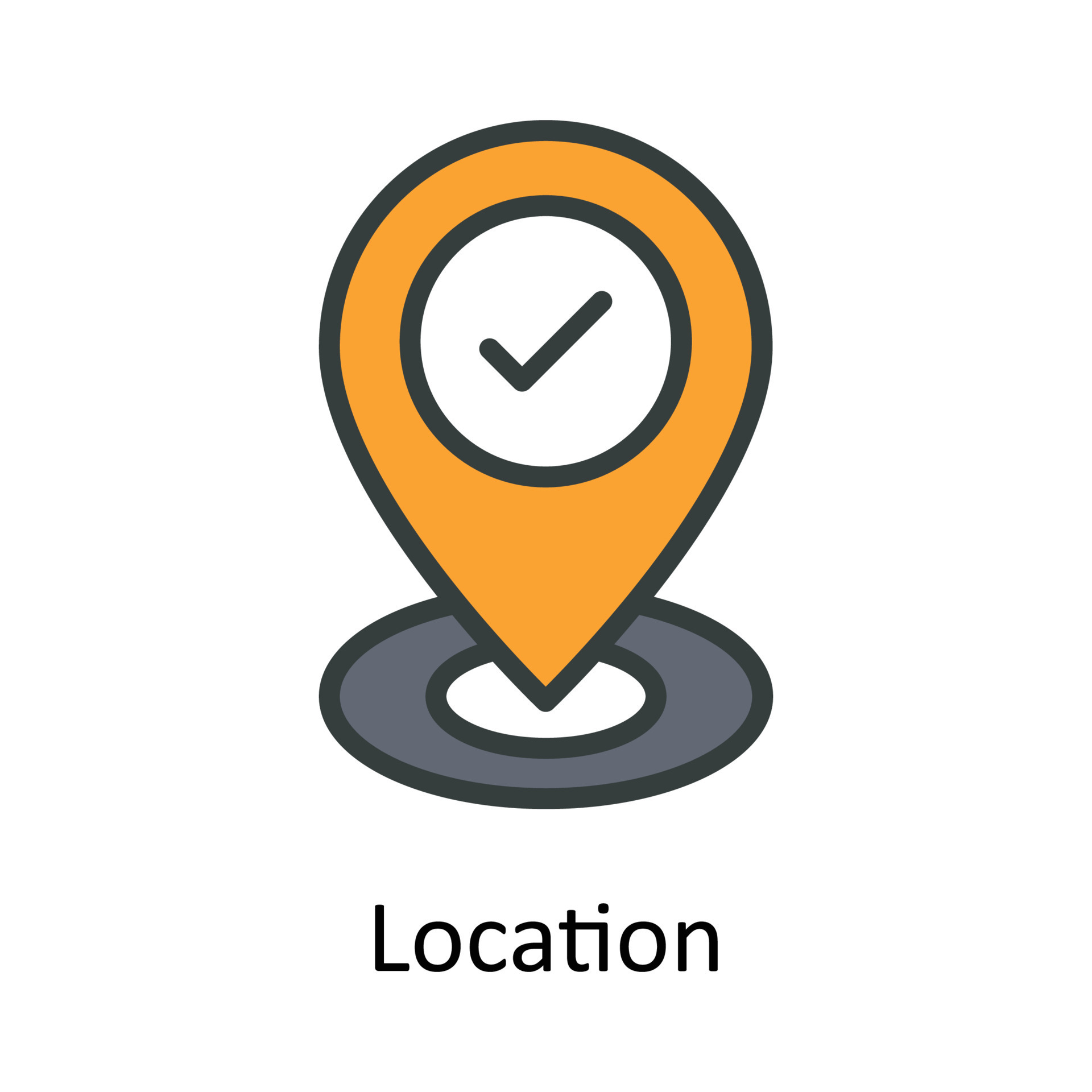 Location Vector Fill Outline Icon Design Illustration User Interface Symbol On White Background
