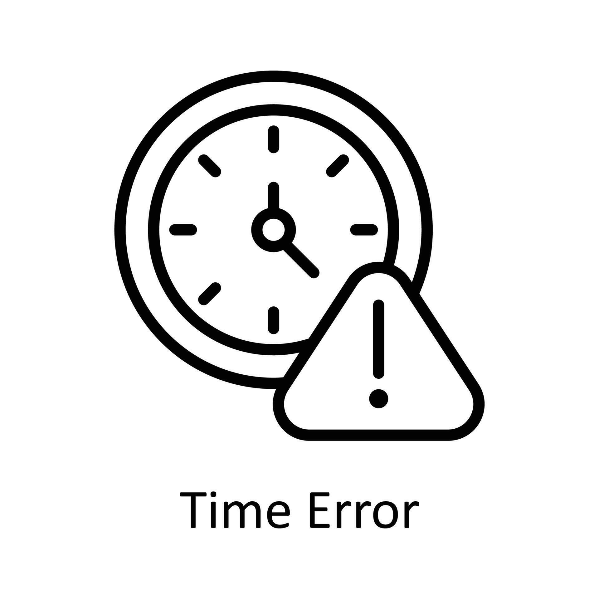 Time Error Vector Outline Icon Design Illustration User Interface Symbol On White Background