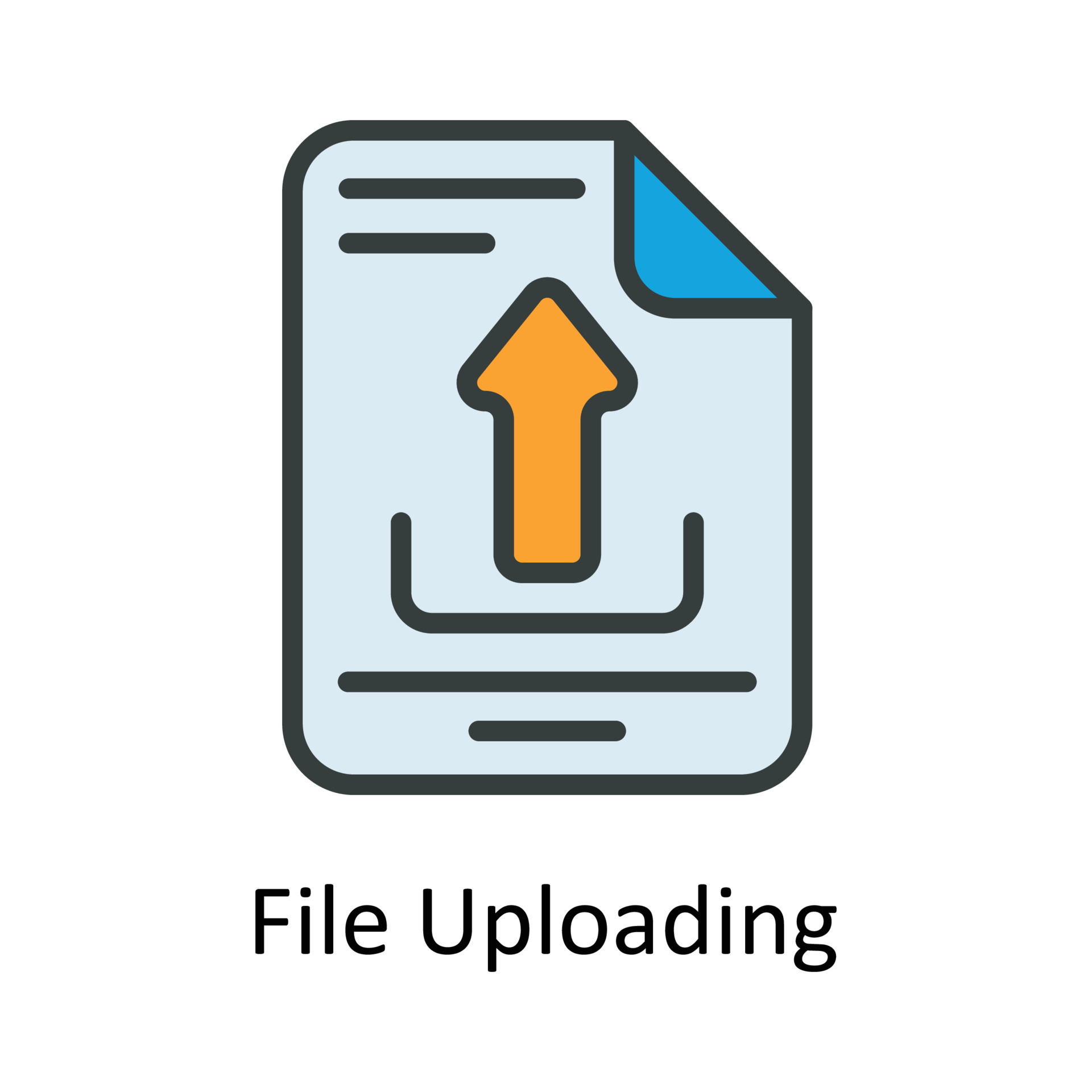File Uploading Vector Fill Outline Icon Design Illustration User Interface Symbol On White