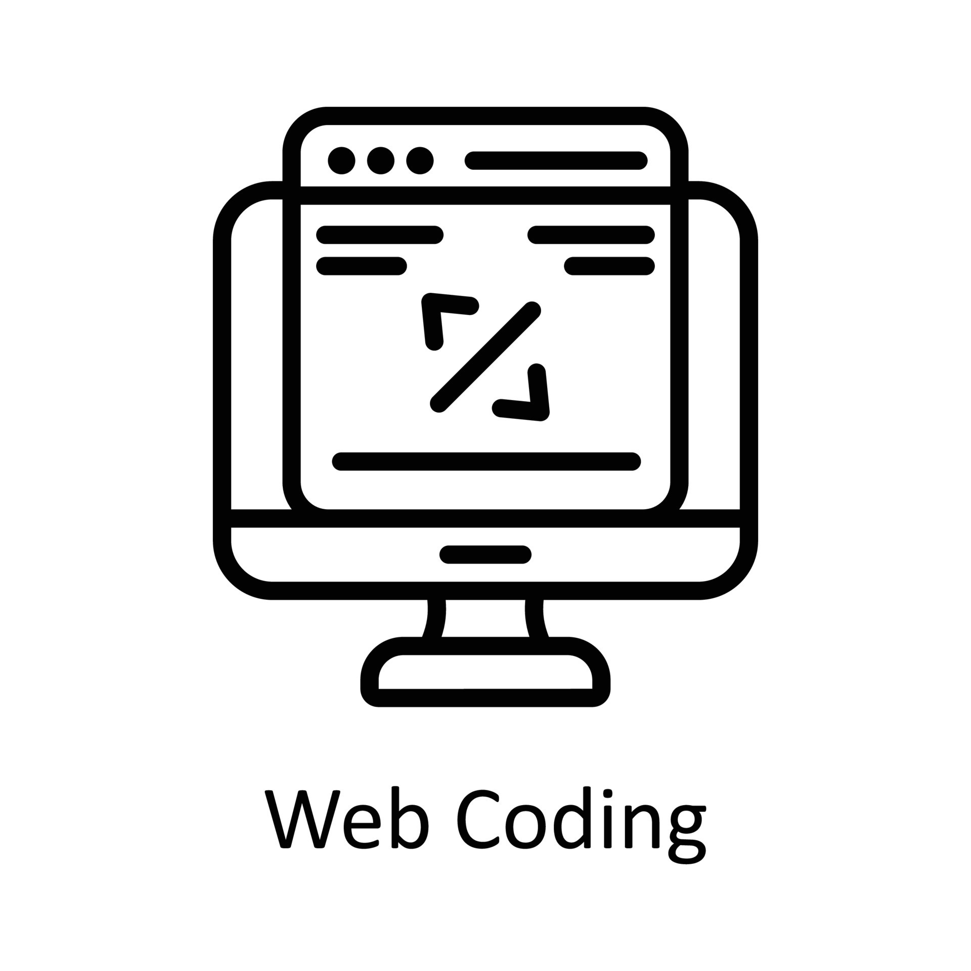 Web Coding Vector Outline Icon Design Illustration User Interface 5368