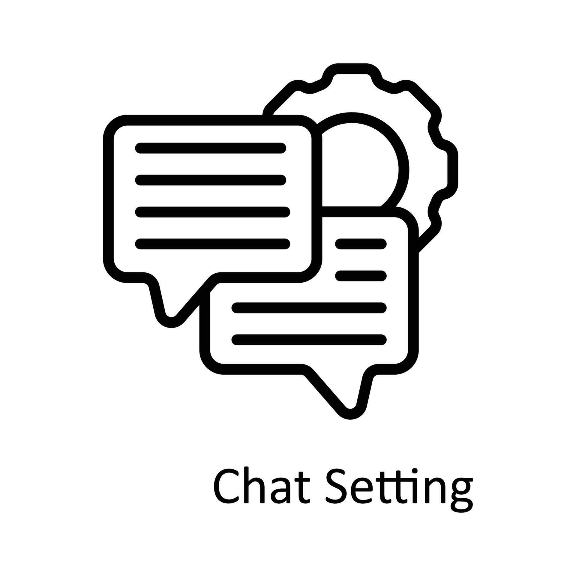 Chat Setting Vector Outline Icon Design Illustration Seo And Web Symbol On White Background Eps
