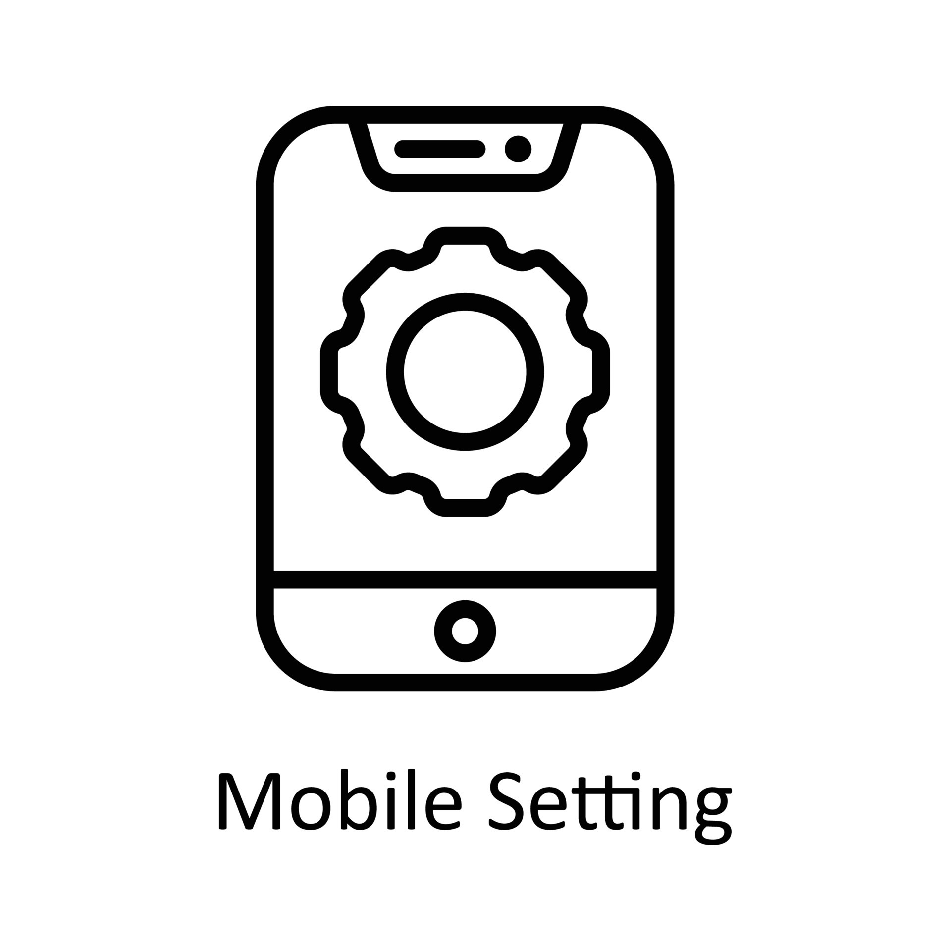 Mobile Setting Vector Outline Icon Design Illustration Seo And Web