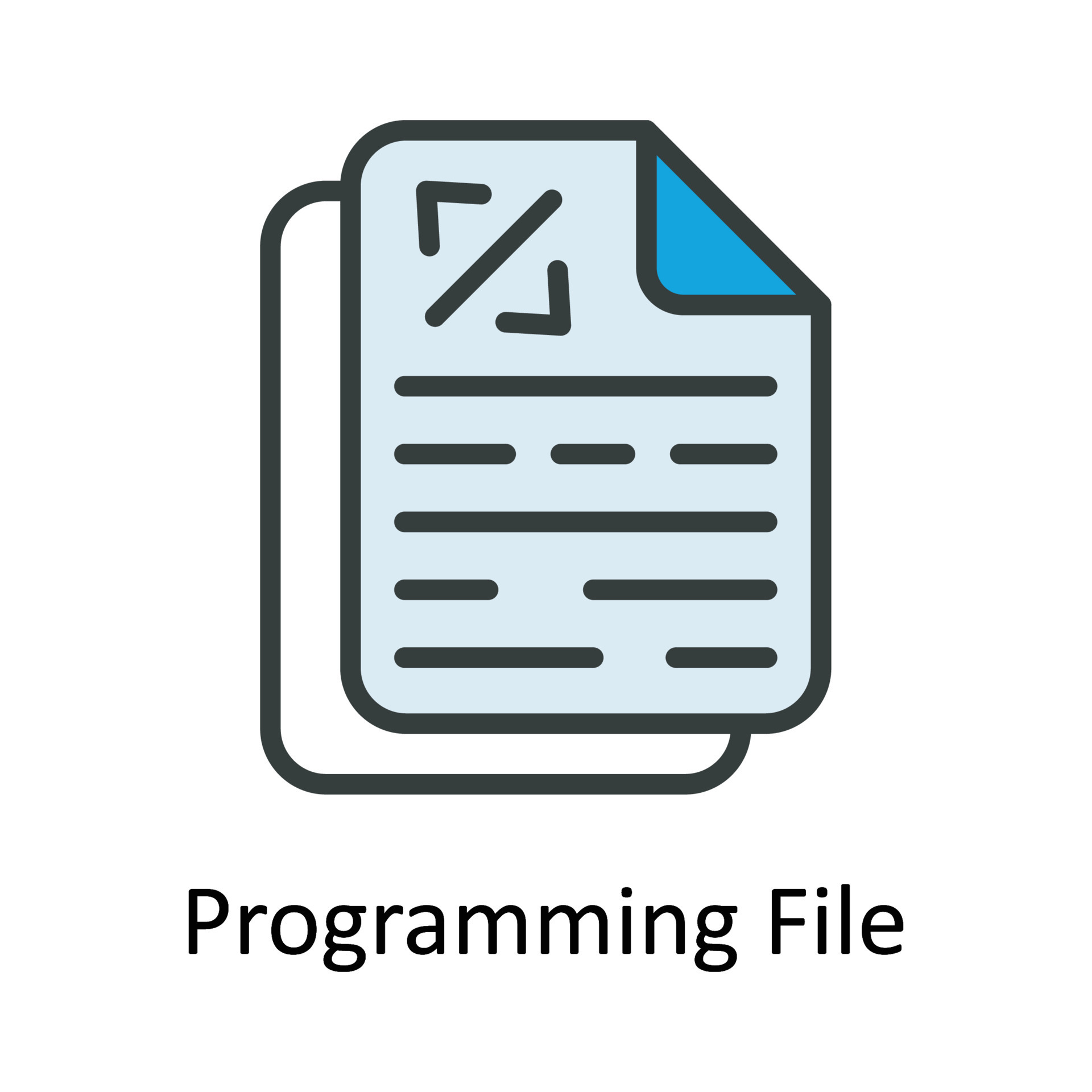 Programming File Vector Fill outline Icon Design illustration. Seo and web Symbol on White ...