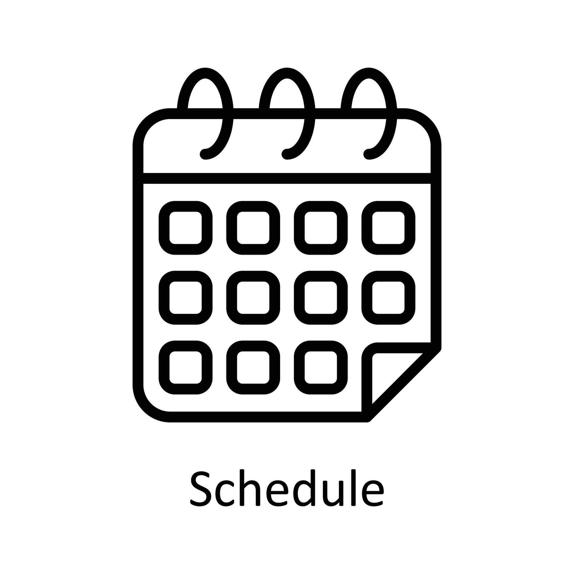 Schedule Vector Outline Icon Design Illustration User Interface Symbol On White Background Eps