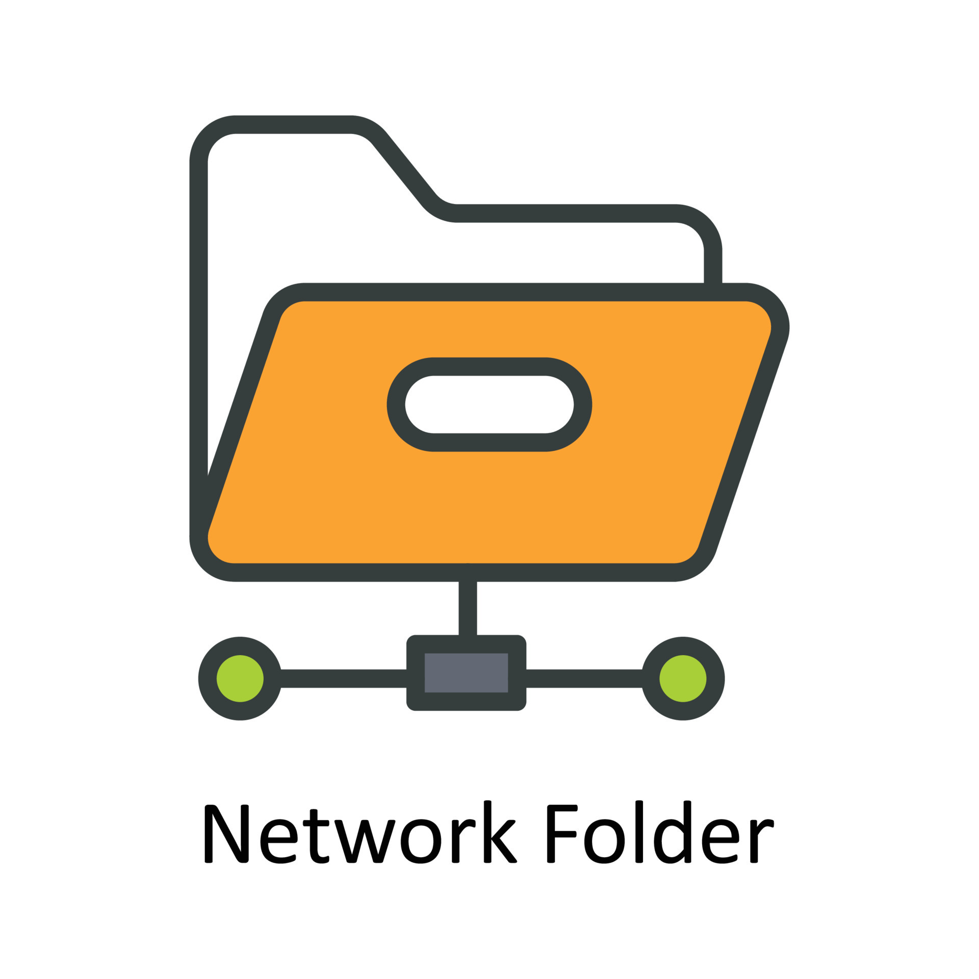 Network Folder Vector Fill Outline Icon Design Illustration User Interface Symbol On White