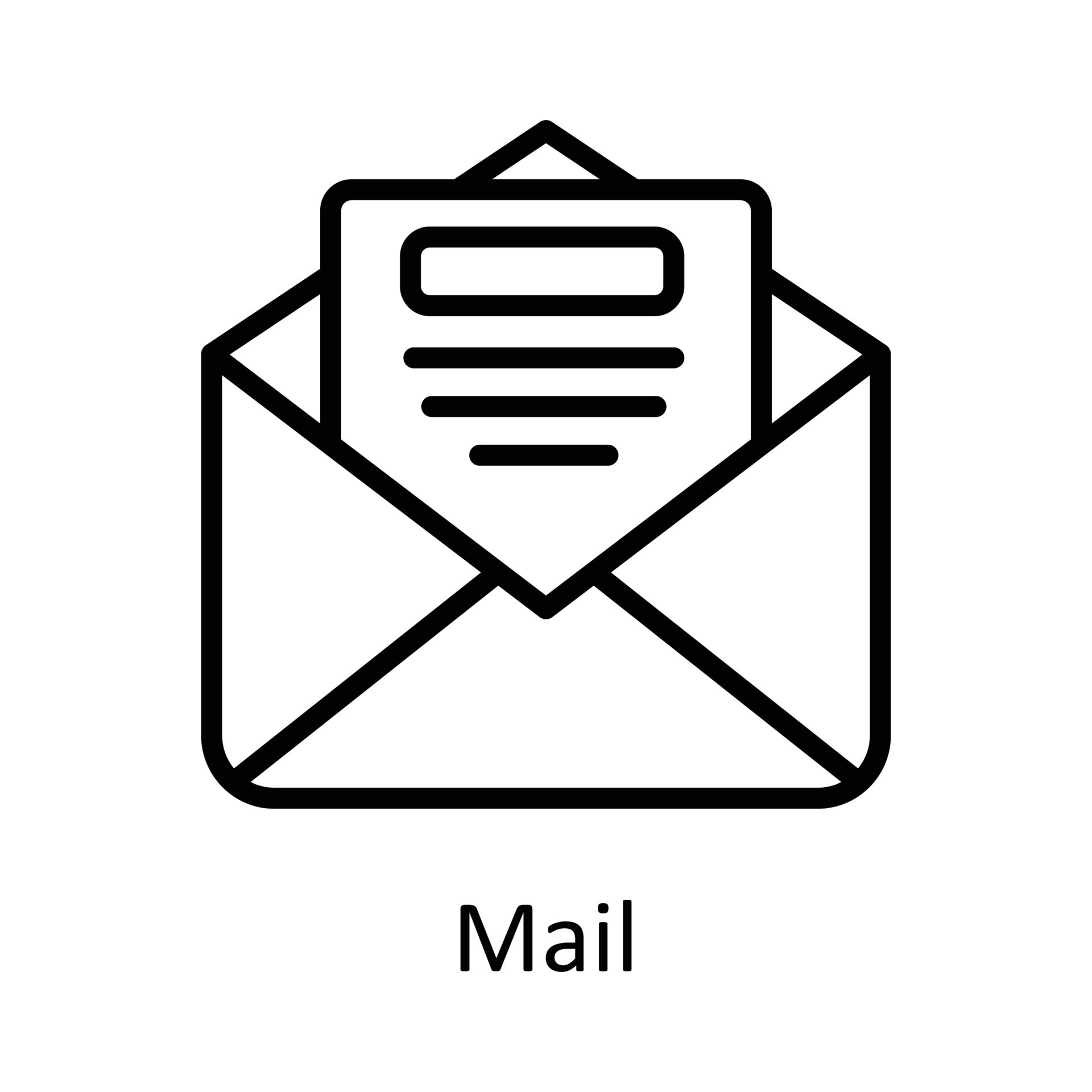 Mail Vector Outline Icon Design Illustration User Interface Symbol On White Background Eps 10