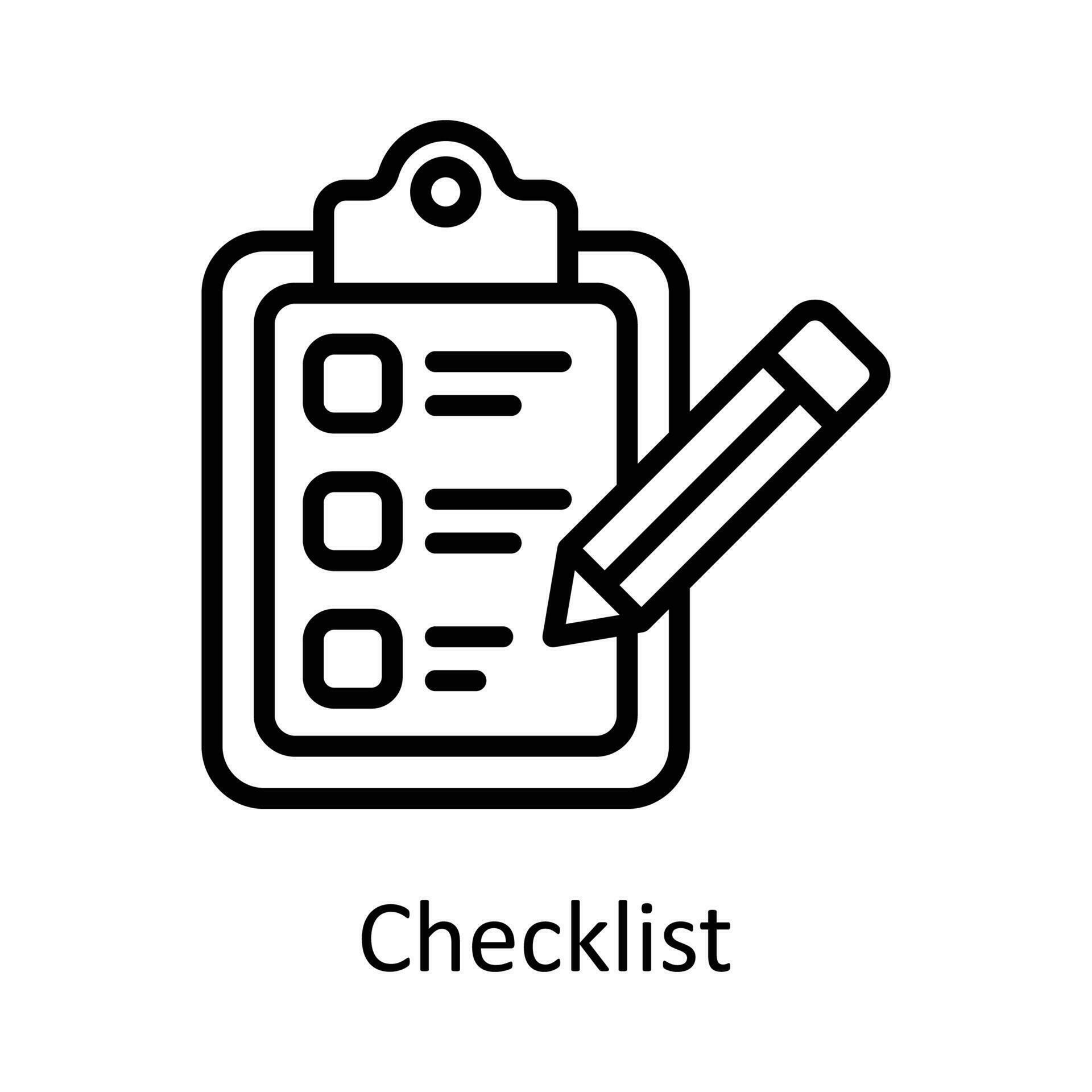 Checklist Vector Outline Icon Design Illustration User Interface Symbol On White Background Eps