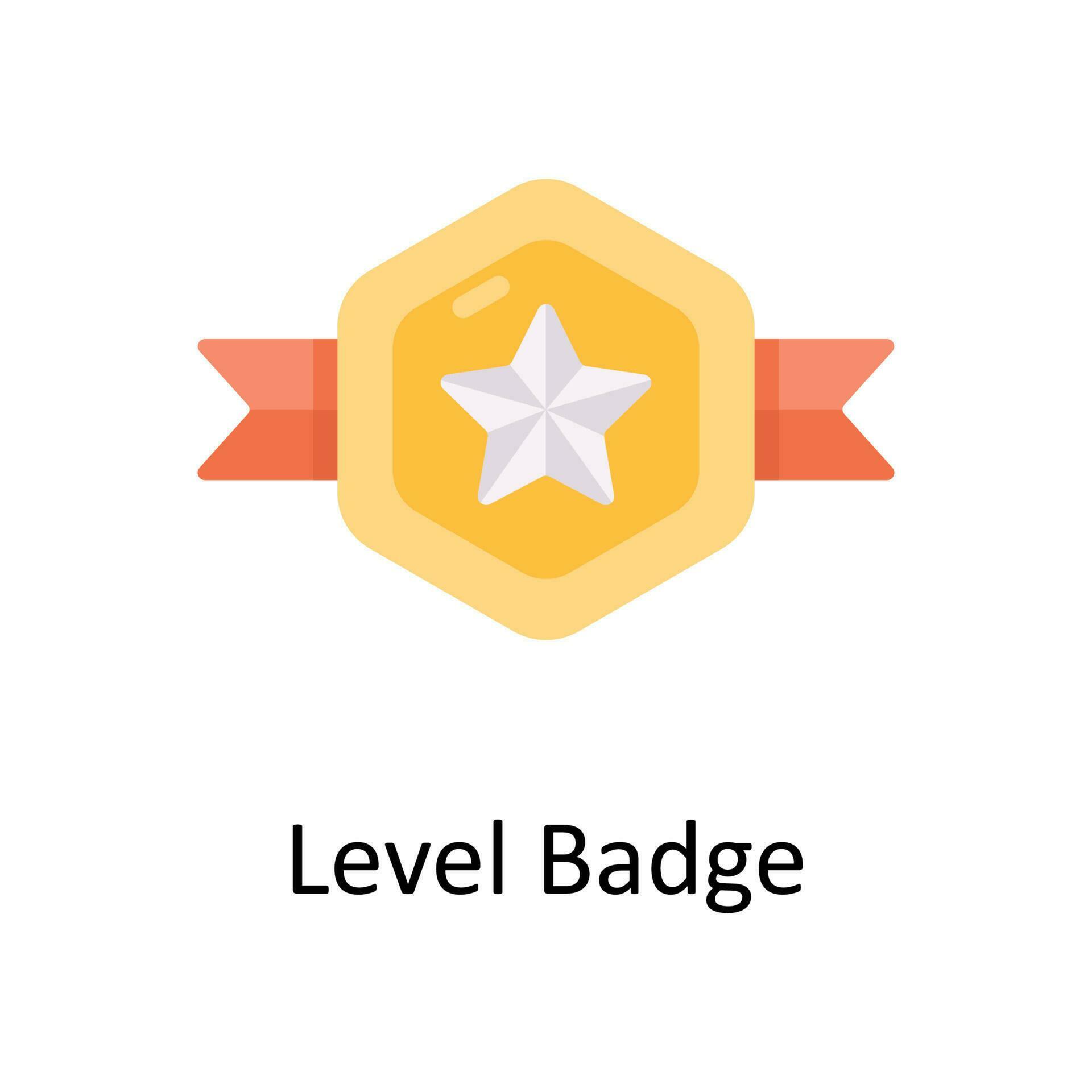 Level Badge Vector Flat Icon Design illustration. Sports and games Symbol on White background ...