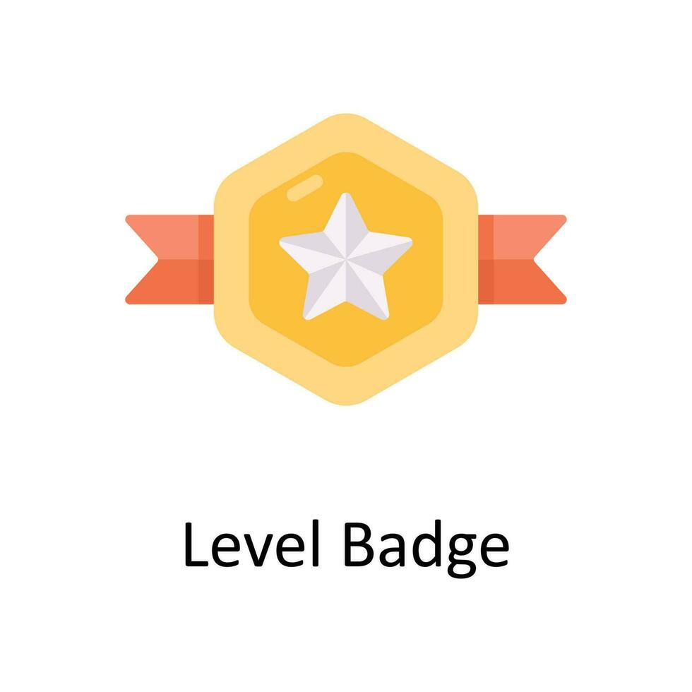 Level Badge Vector Flat Icon Design illustration. Sports and games Symbol on White background ...