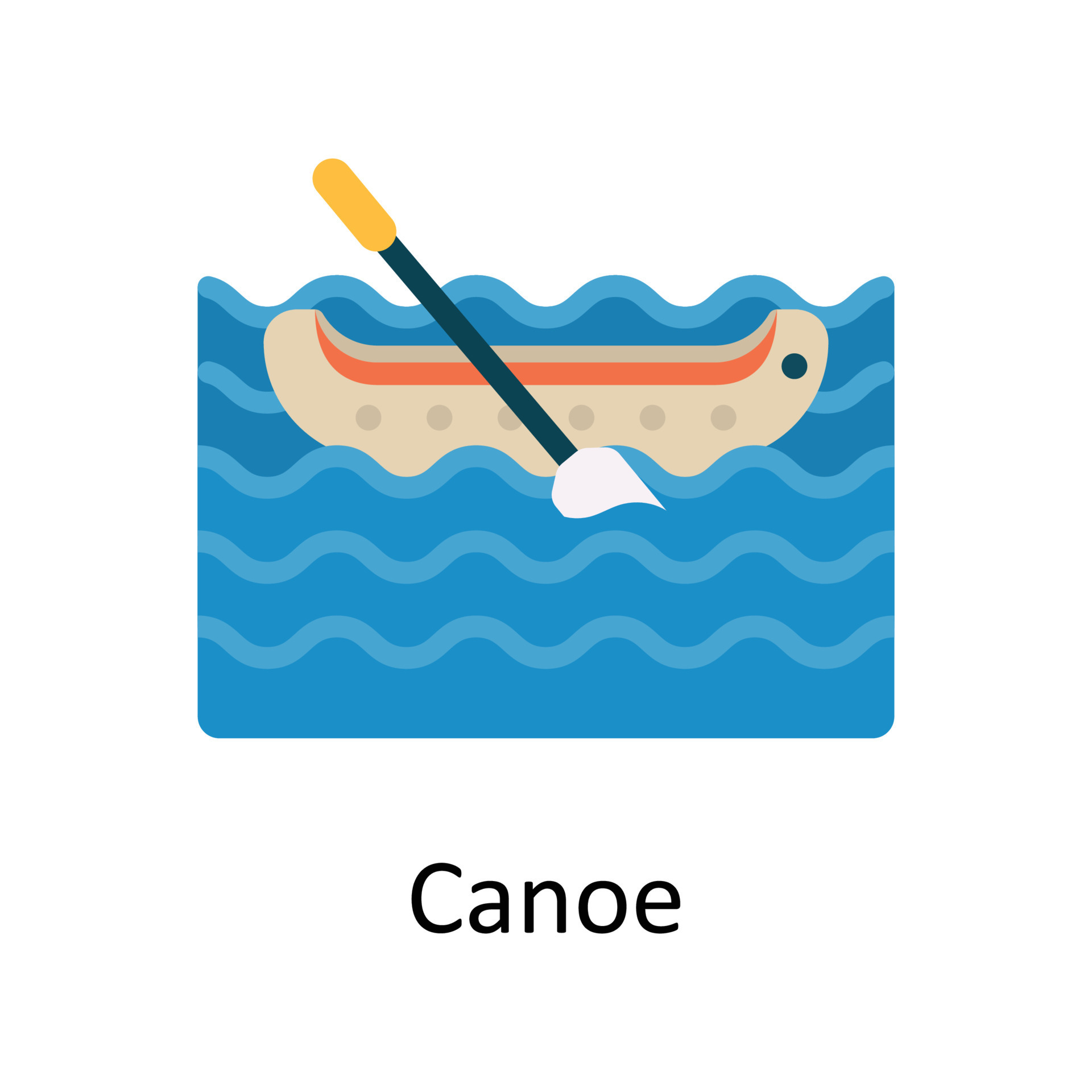 Canoe Vector Flat Icon Design illustration. Sports and games Symbol on White background EPS 10 ...