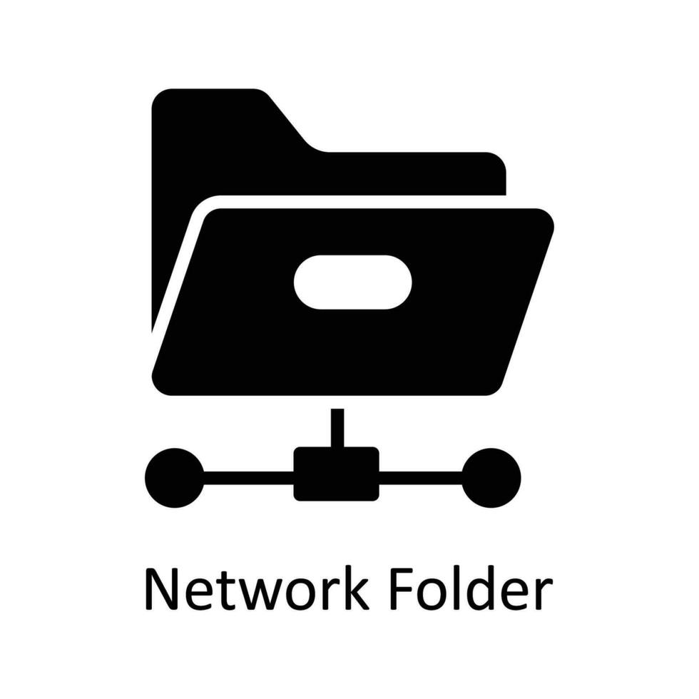 Network Folder Vector Solid Icon Design illustration. User interface ...