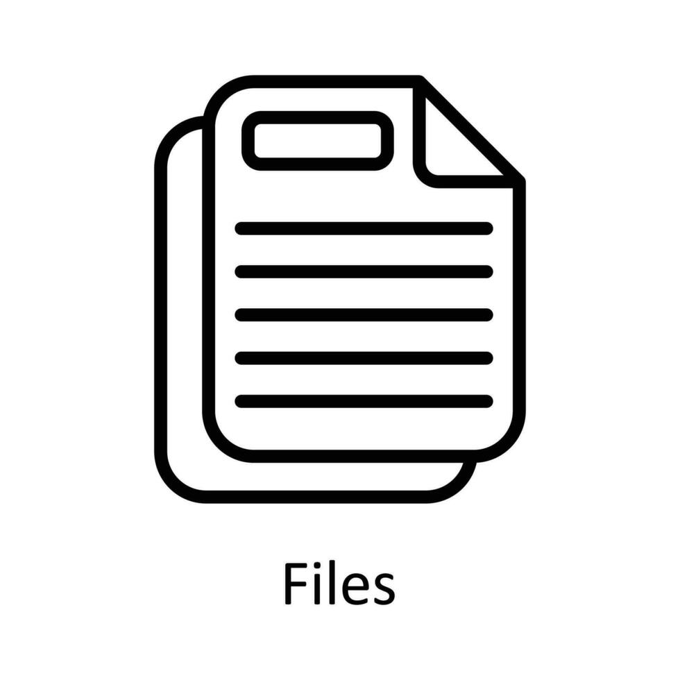 Files Vector Outline Icon Design Illustration User Interface Symbol On White Background Eps 10