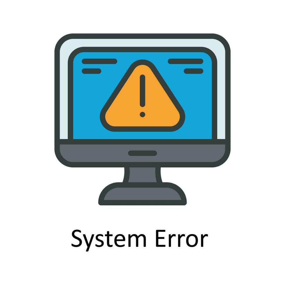 System Error Vector Fill outline Icon Design illustration. User ...