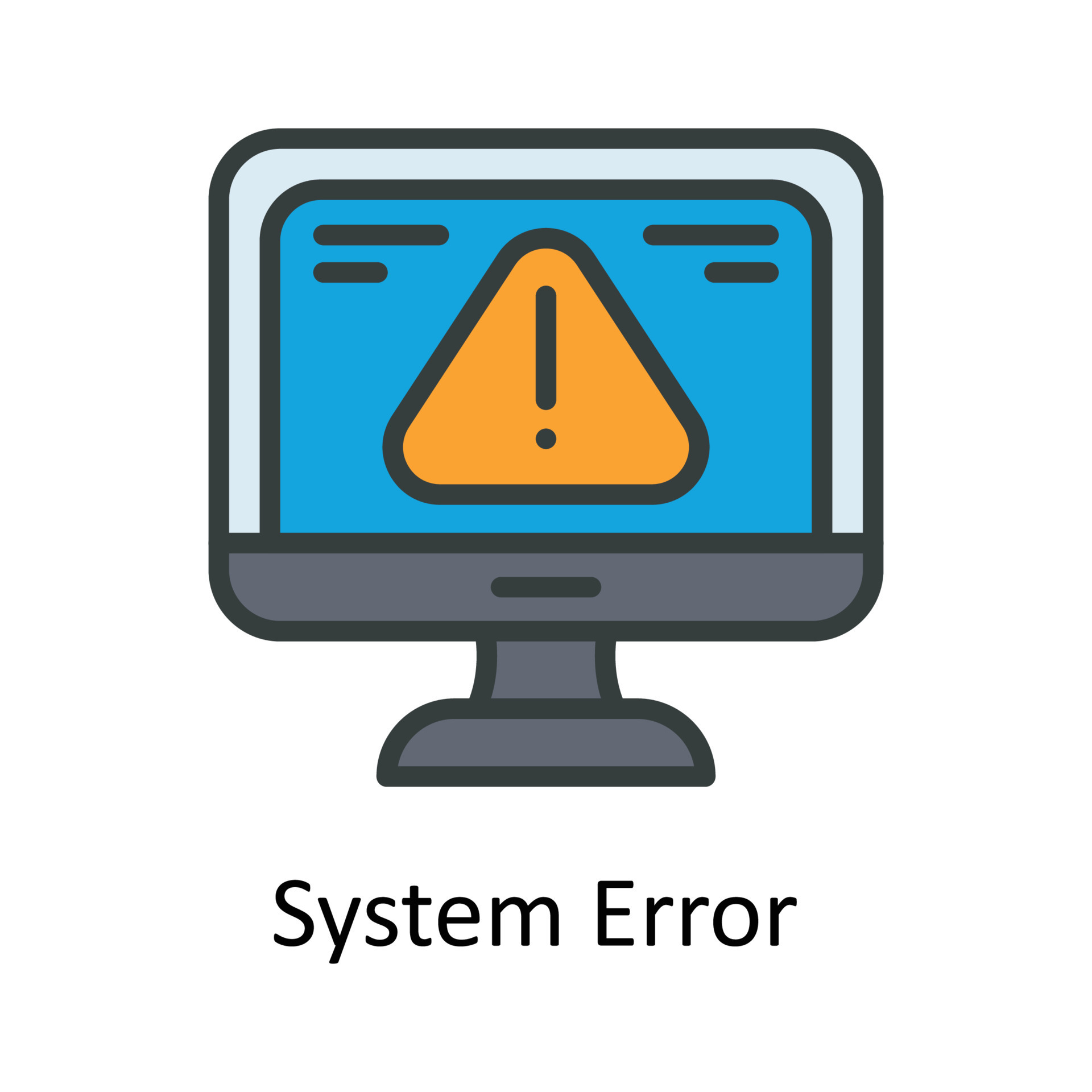 System Error Vector Fill Outline Icon Design Illustration User