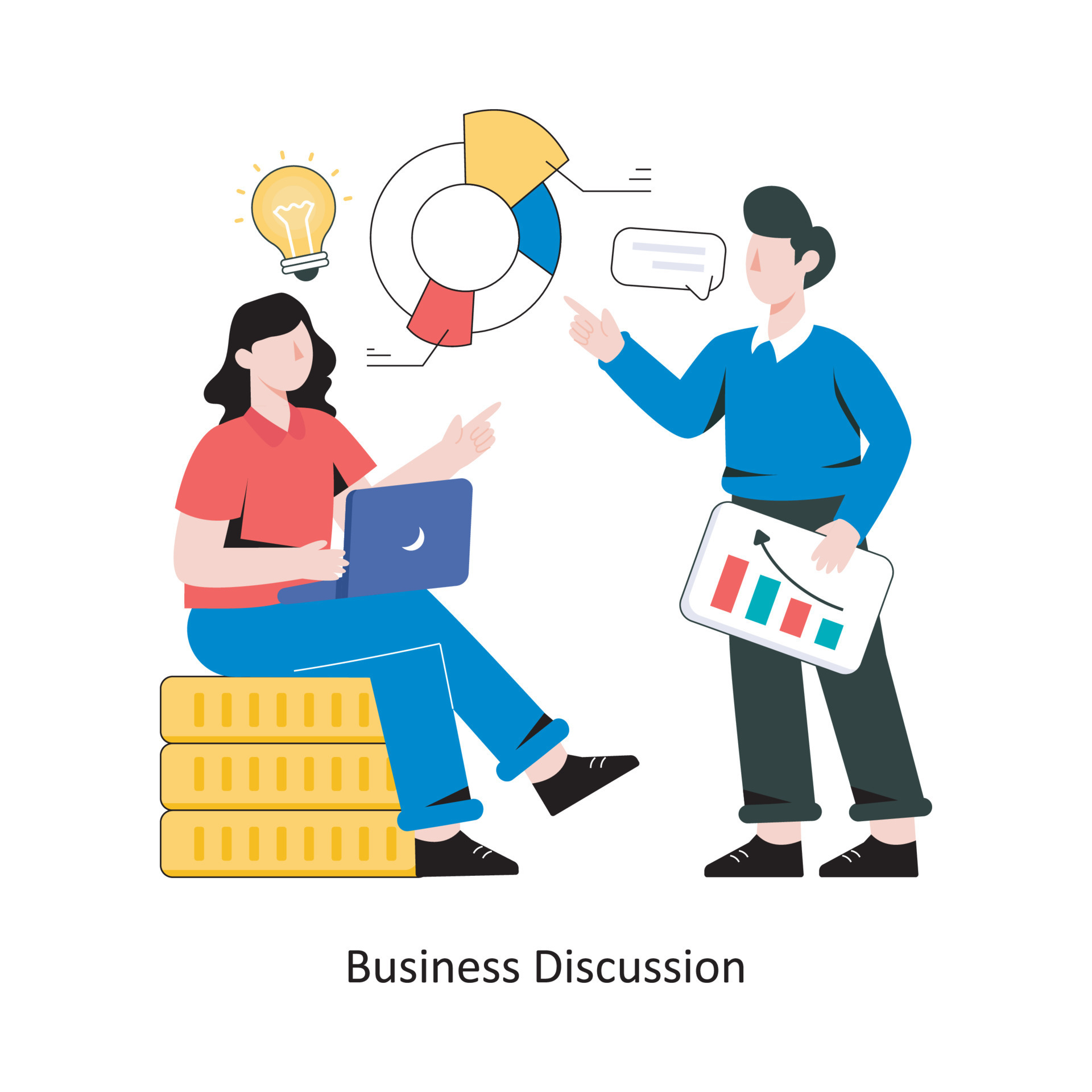 Business Discussion flat style design vector illustration. stock ... Business Discussion flat style design vector illustration. stock ...