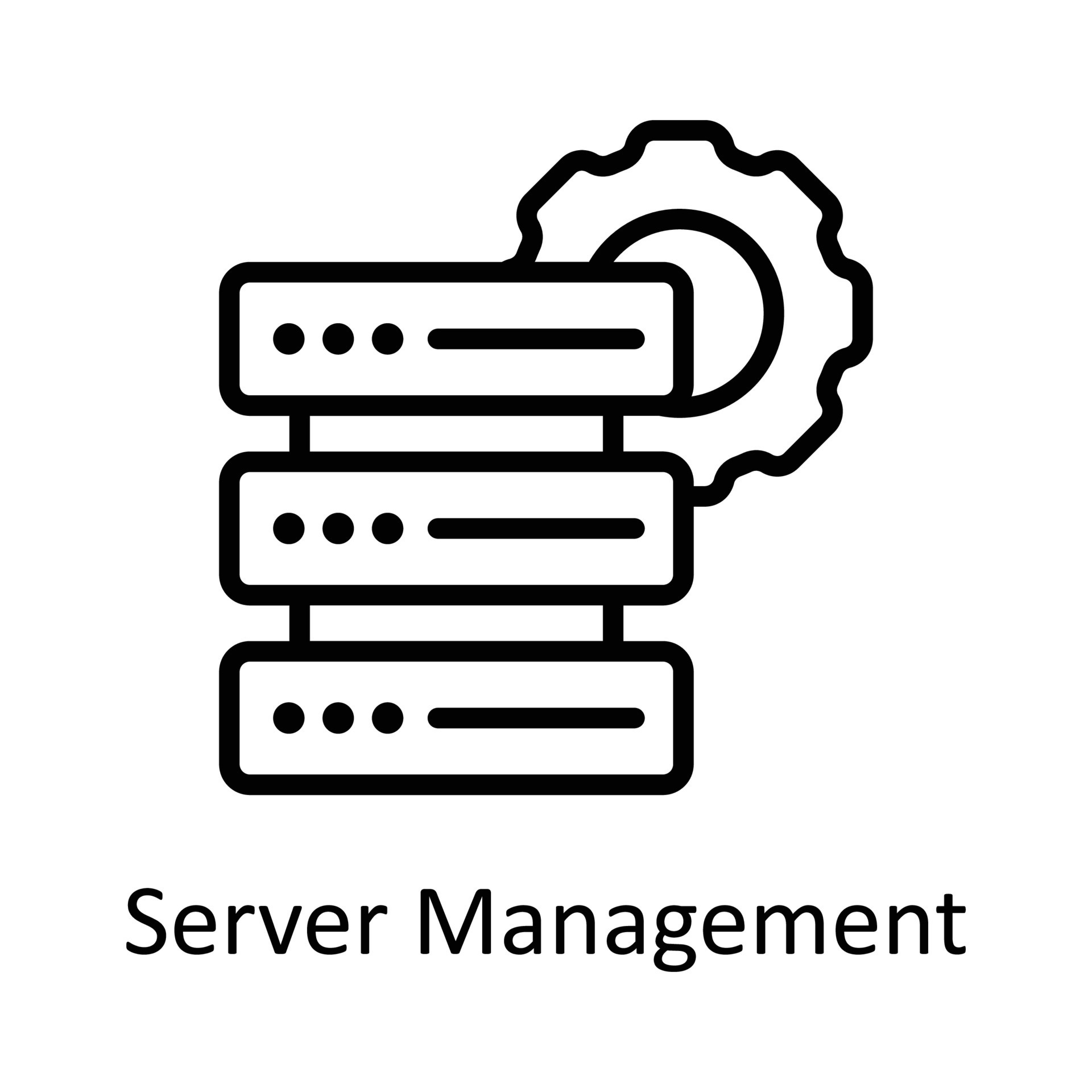 Server Management Vector outline Icon Design illustration. Seo and web Symbol on White ...