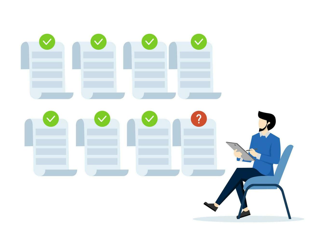 Businessman checking documents. Project tracking or goal tracker ... Businessman checking documents. Project tracking or goal tracker ...