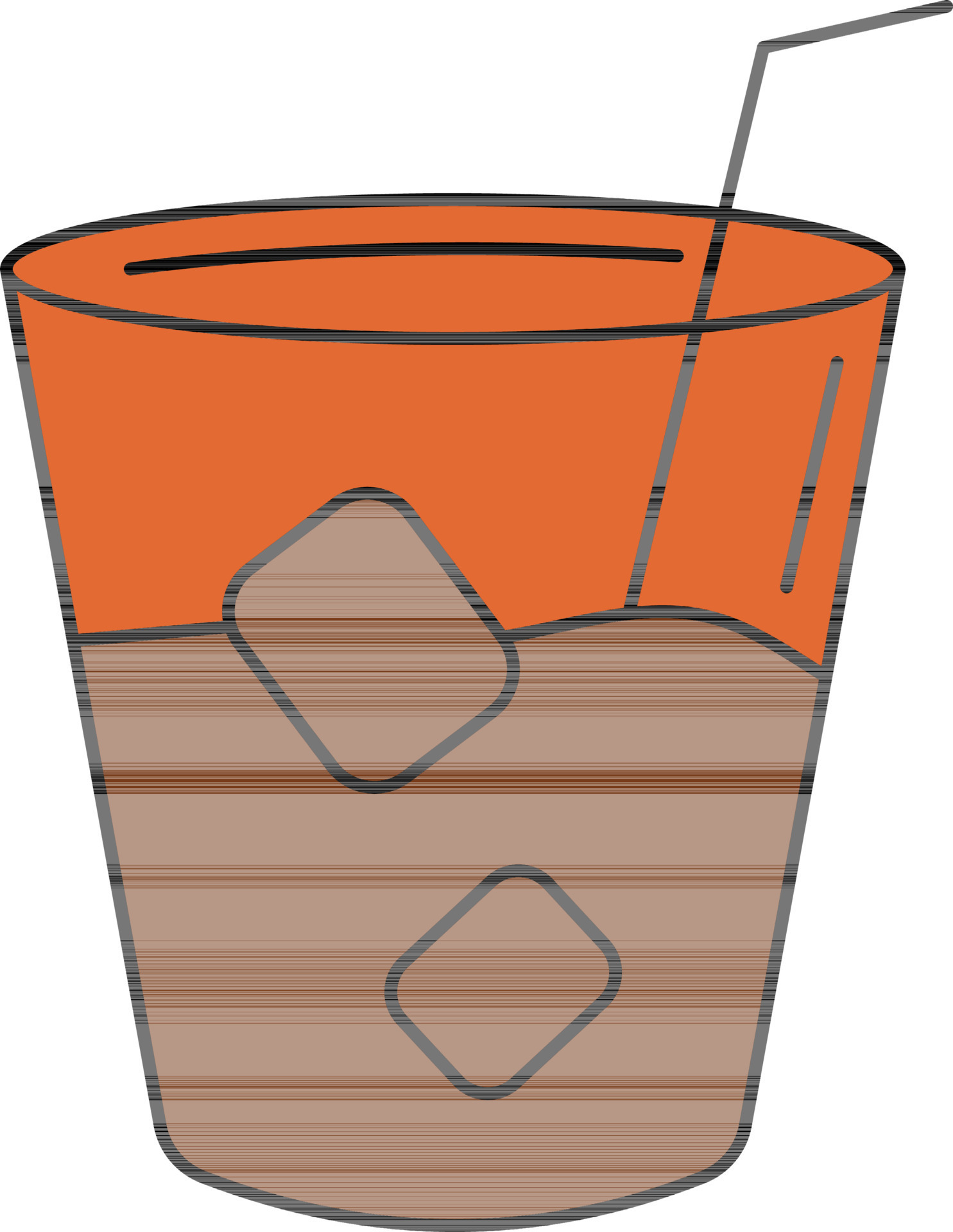 Cold Drink Glass Icon In Brown And Orange Color 24446824 Vector Art At Vecteezy