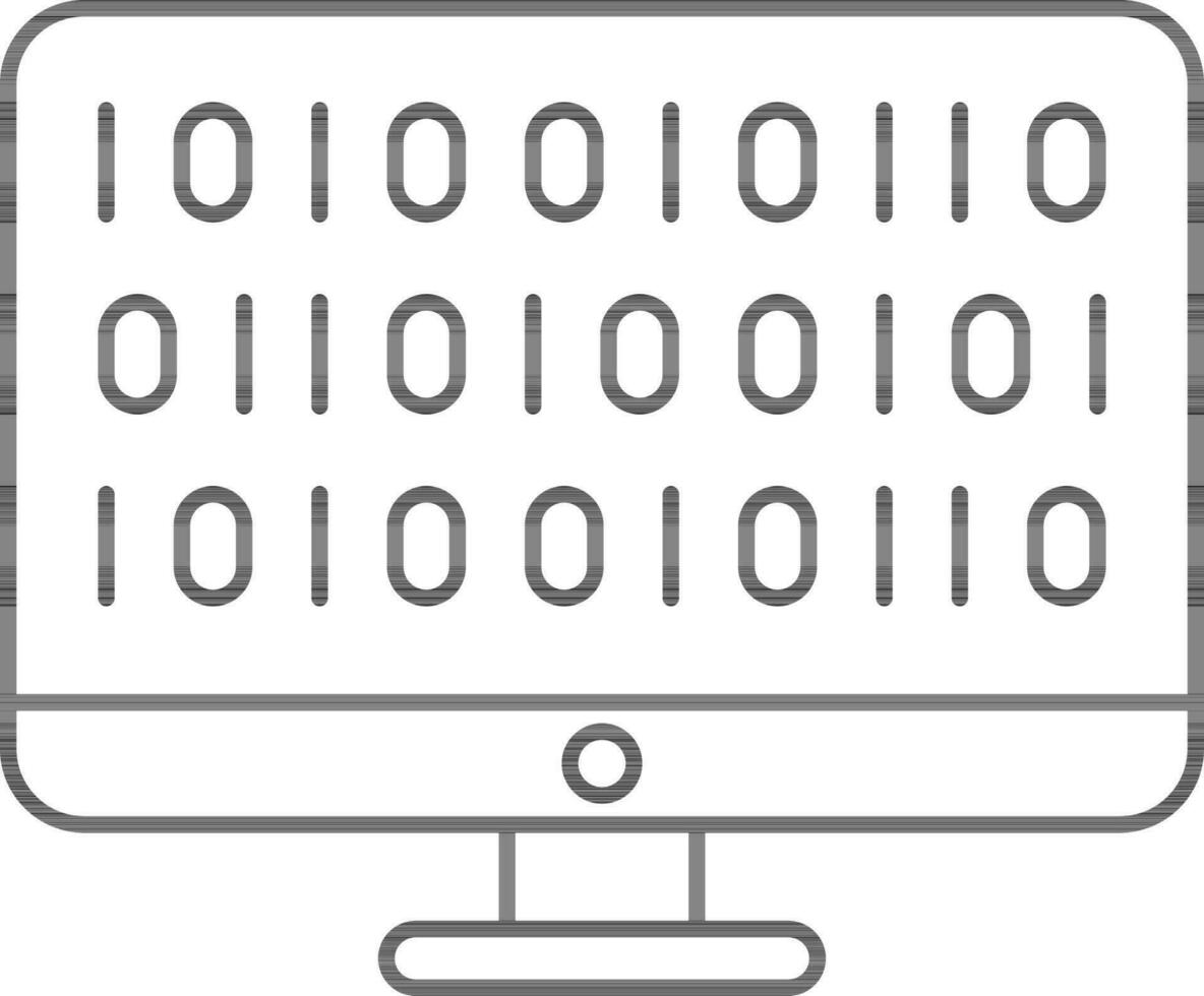 Binary Coding In Desktop Icon. 24446963 Vector Art at Vecteezy