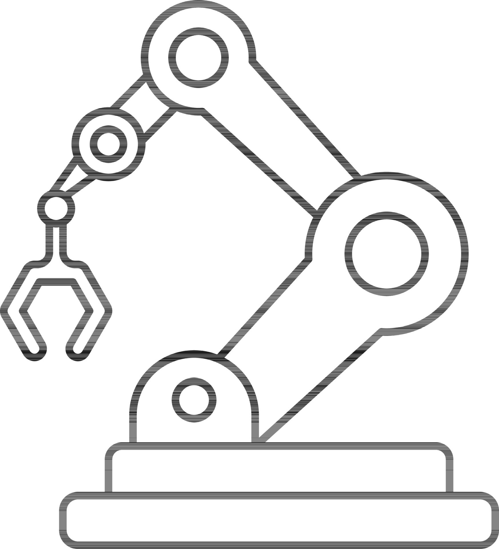 Robotic Arm Icon In Black Outline. 24446981 Vector Art at Vecteezy