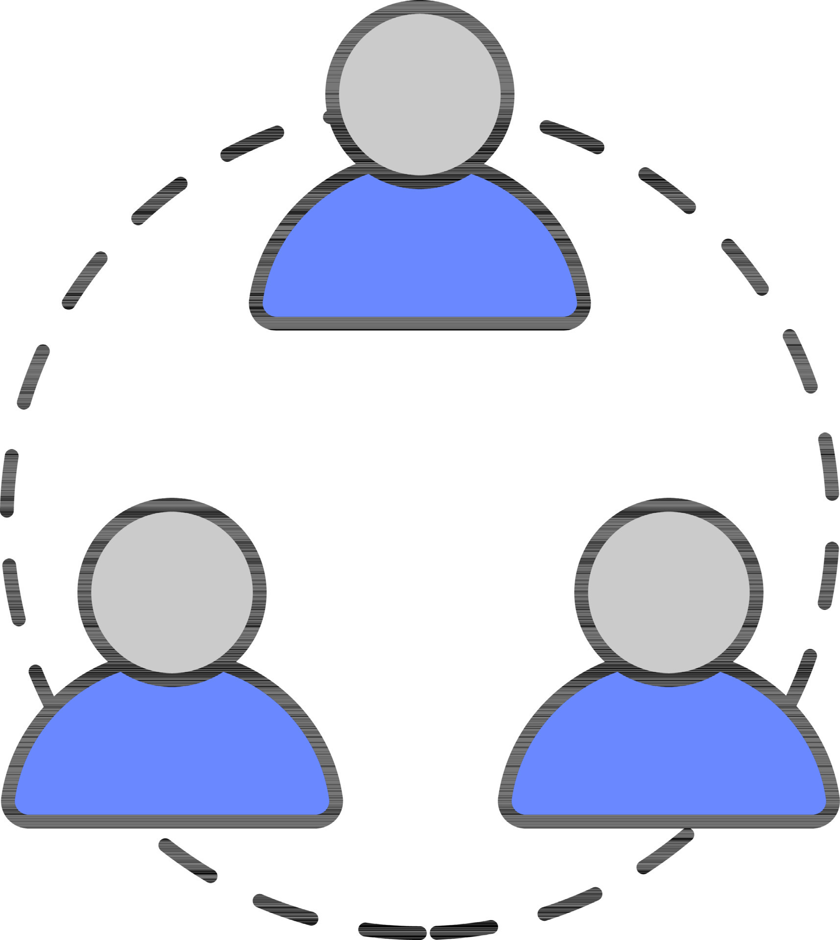 Grey And Blue User Connection Or Networking Flat Icon. 24447913 Vector ...