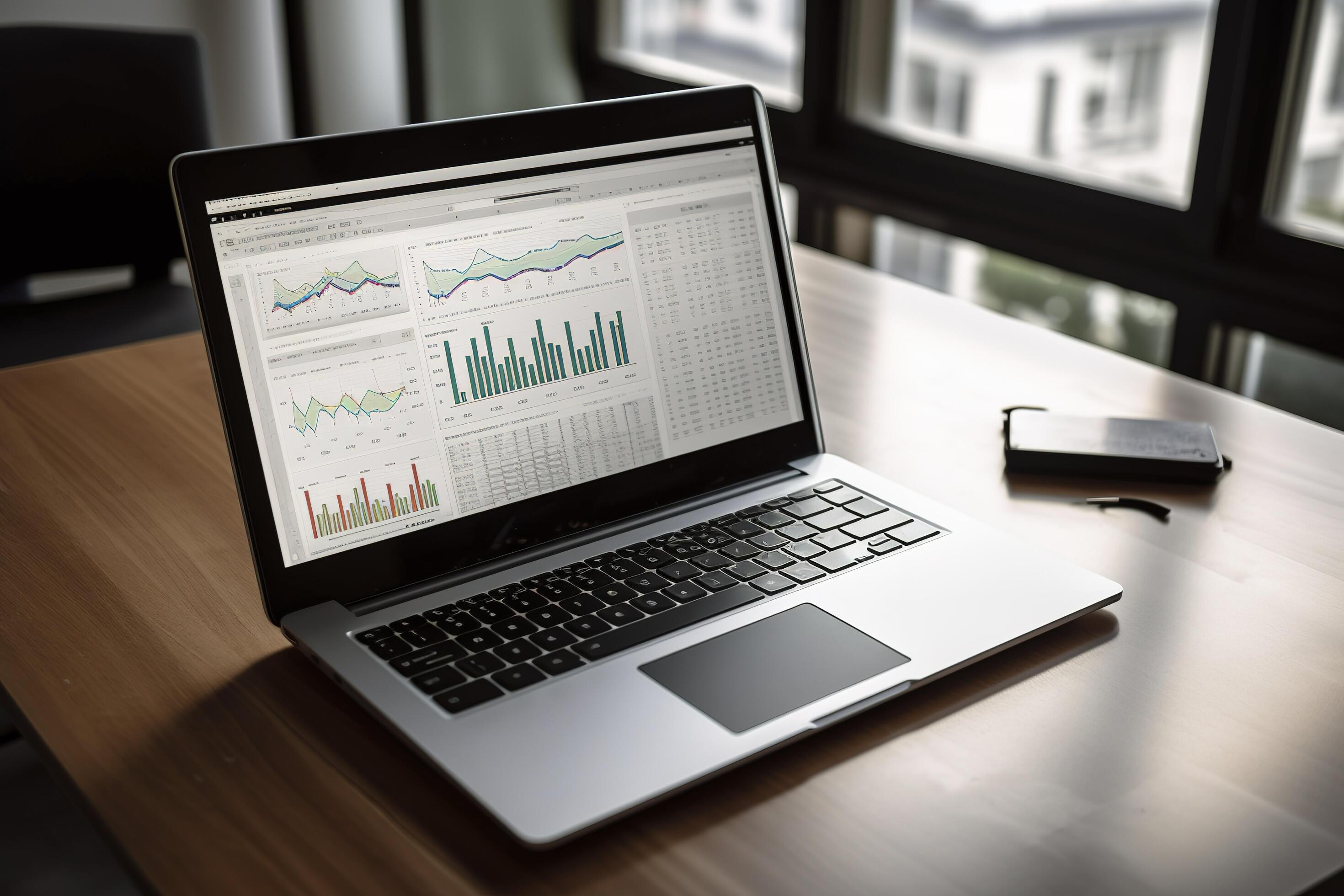 Laptop with analytical data. Created with technology. 24450039 Stock ...