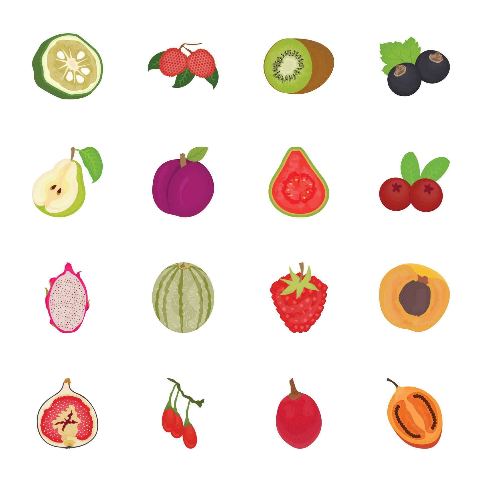 Fruit Flat Vector Pack 24450496 Vector Art at Vecteezy