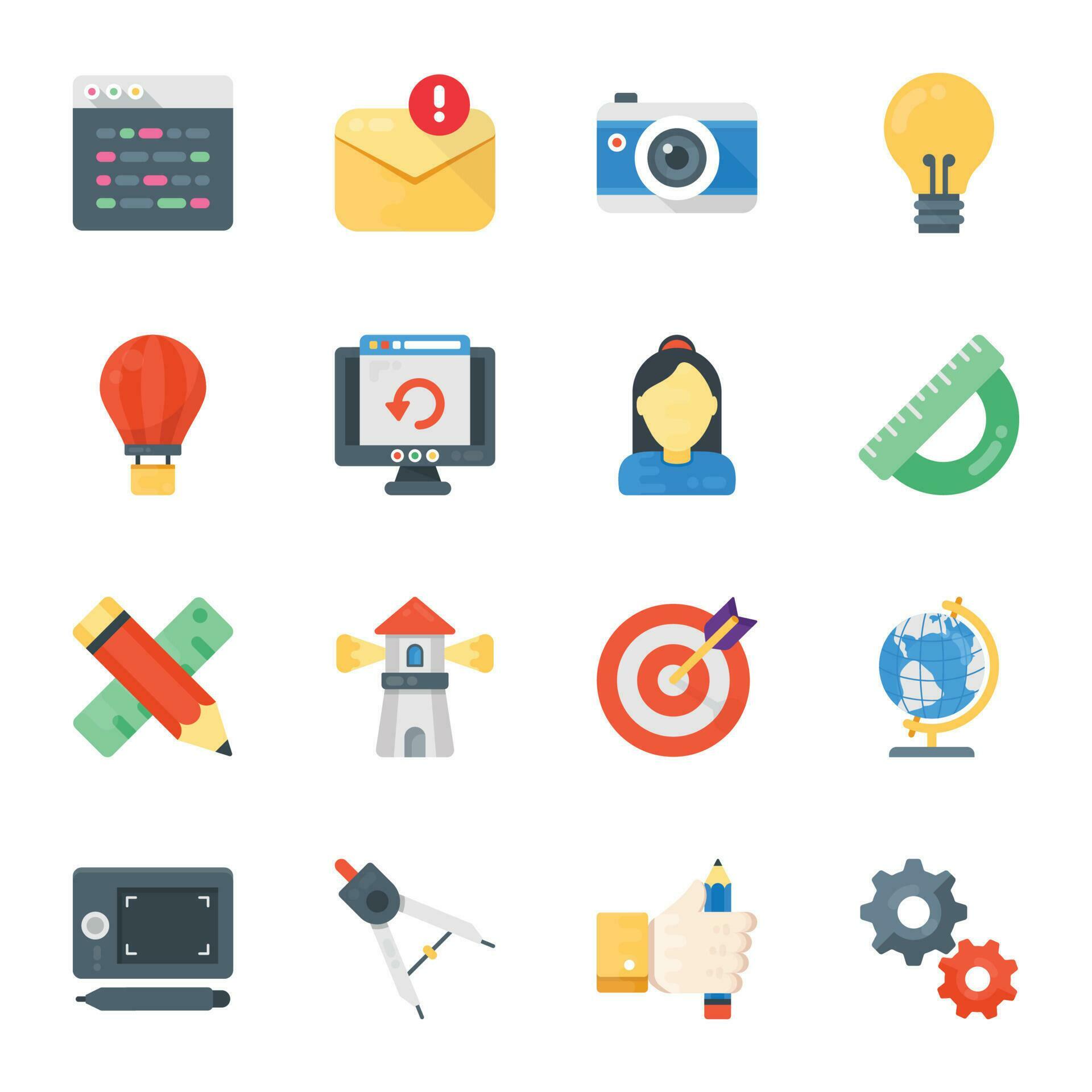 Creative Process Flat Vector Icons Set 24450921 Vector Art at Vecteezy