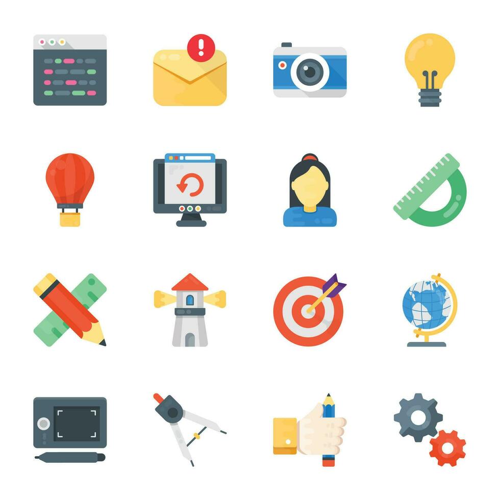 Creative Process Flat Vector Icons Set 24450921 Vector Art at Vecteezy