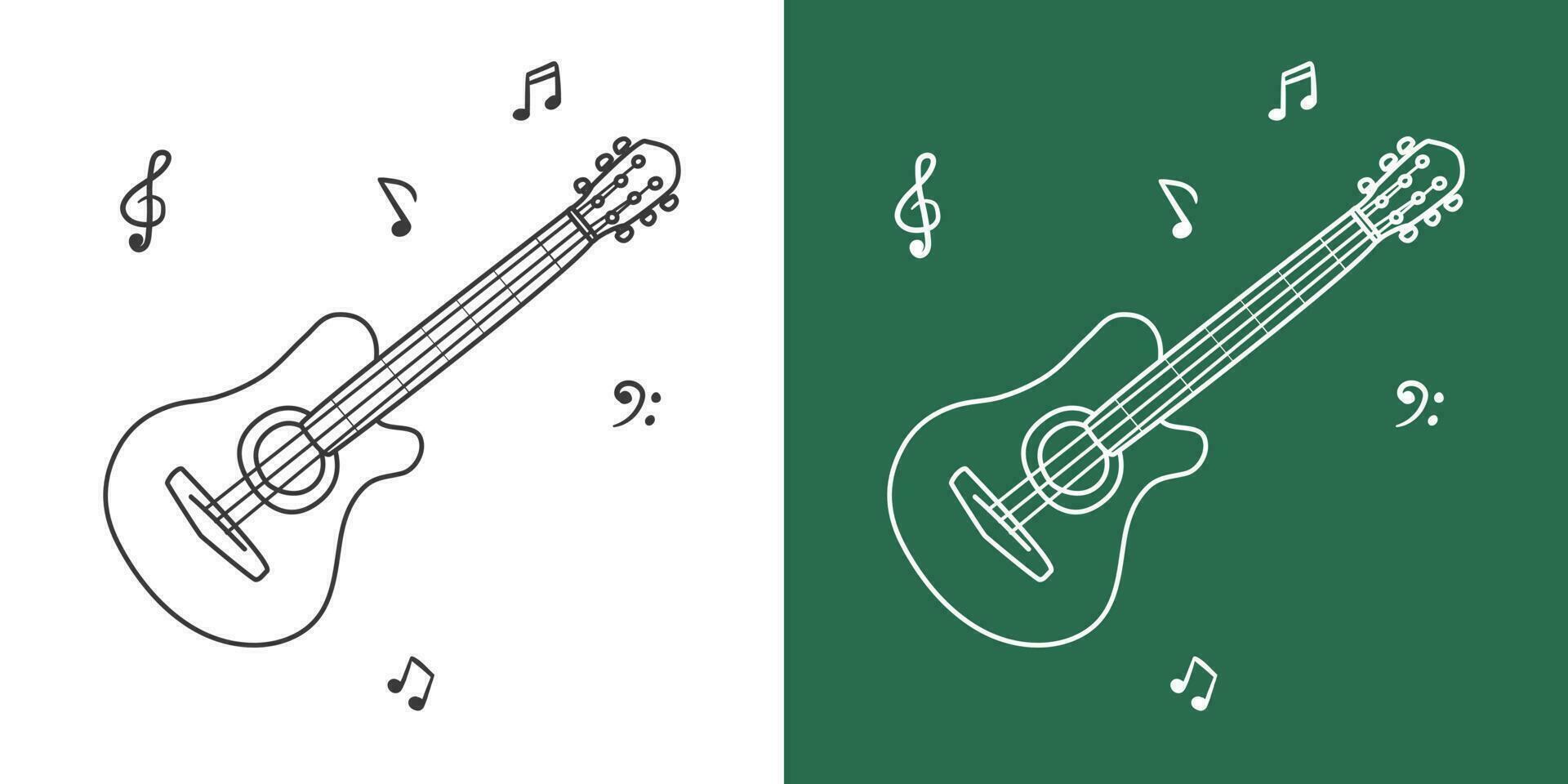 Acoustic Guitar Line Drawing Vector Design String Instrument Guitar Clipart Drawing In Linear