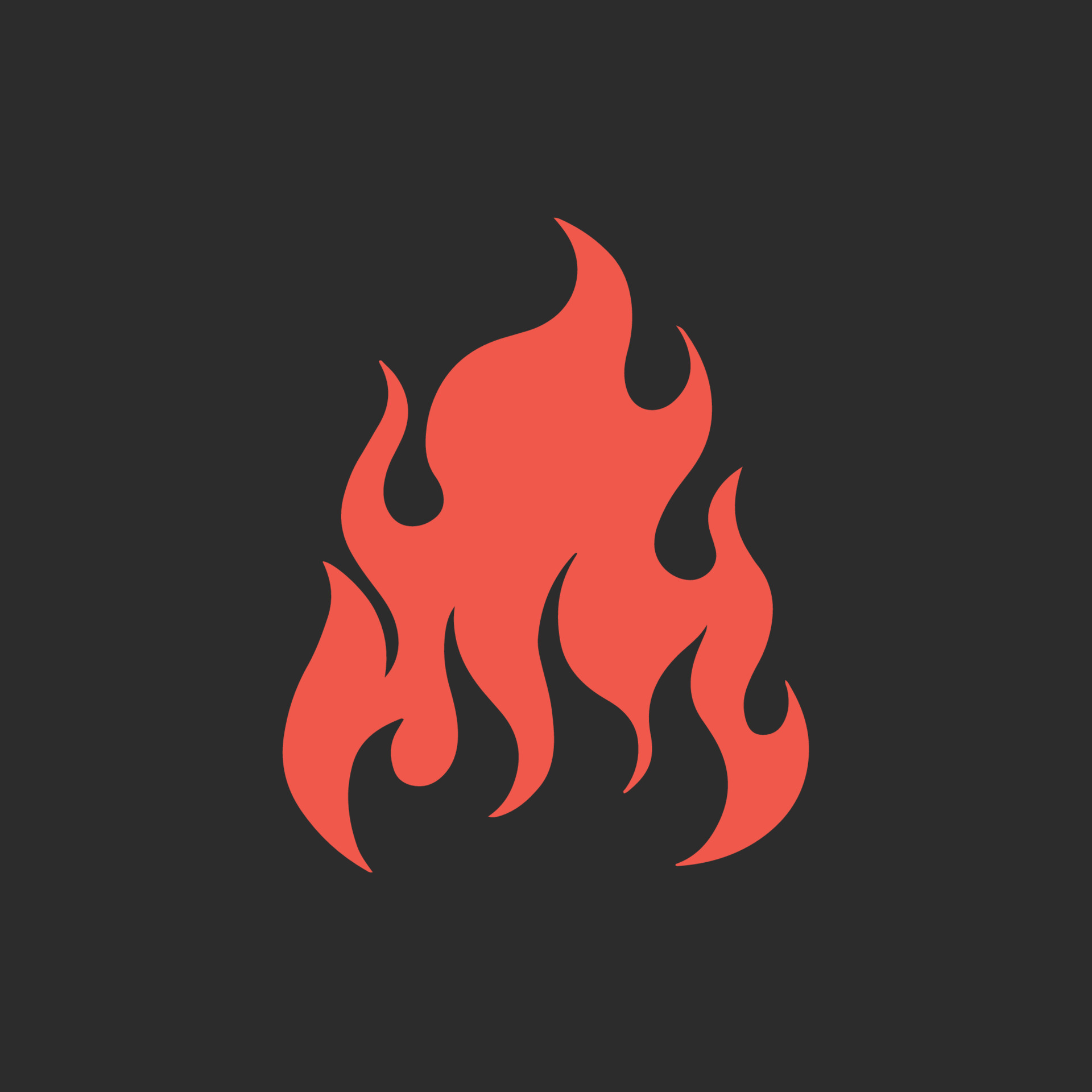 Red Flame Symbol Logo on Black Background. Tribal Decal Stencil Tattoo Design. Flat Vector ...
