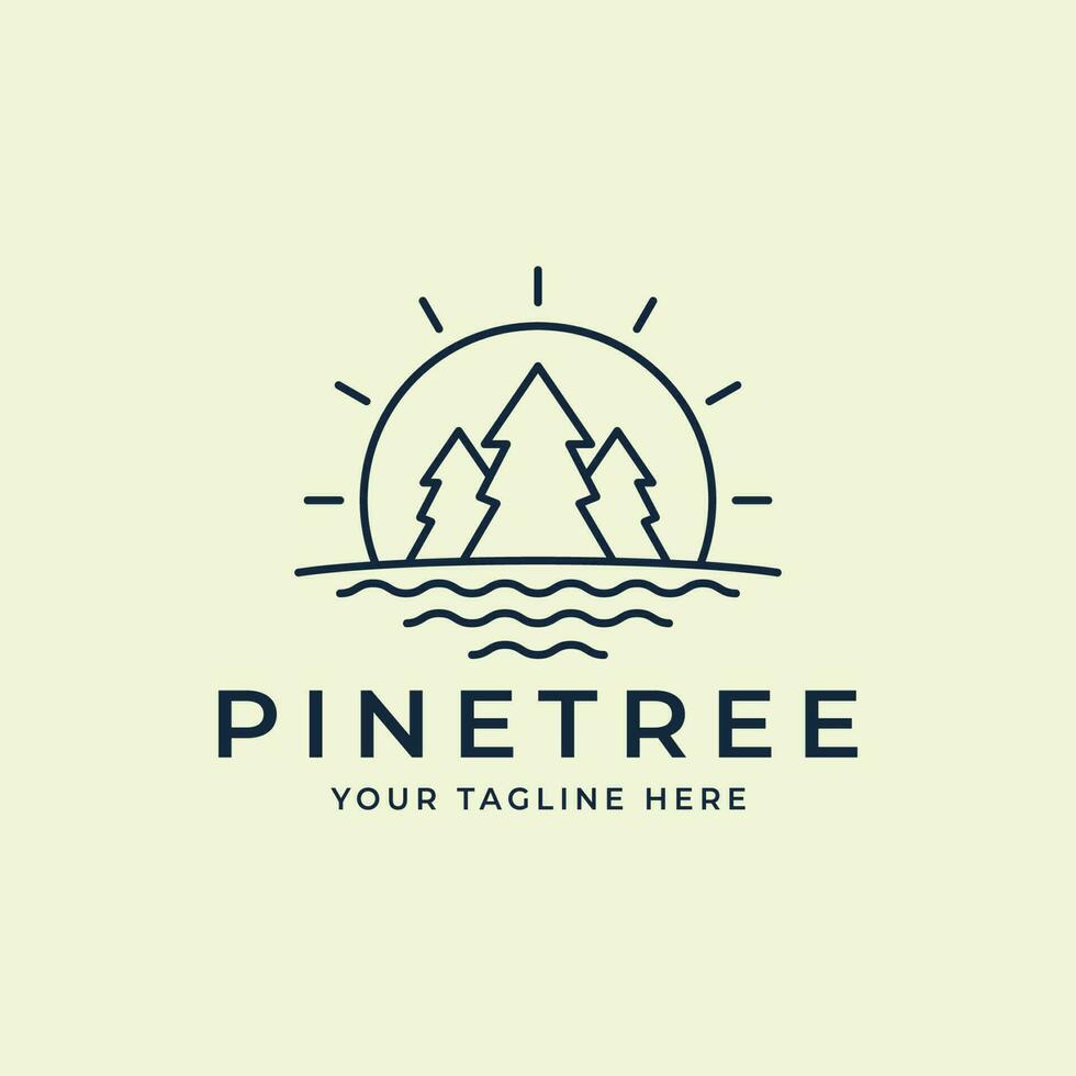 pine tree line art logo vector illustration template design 24452340 ...