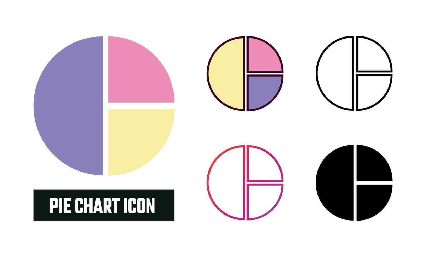 Pie Chart Icon Set Vector Illustration 24453015 Vector Art at Vecteezy