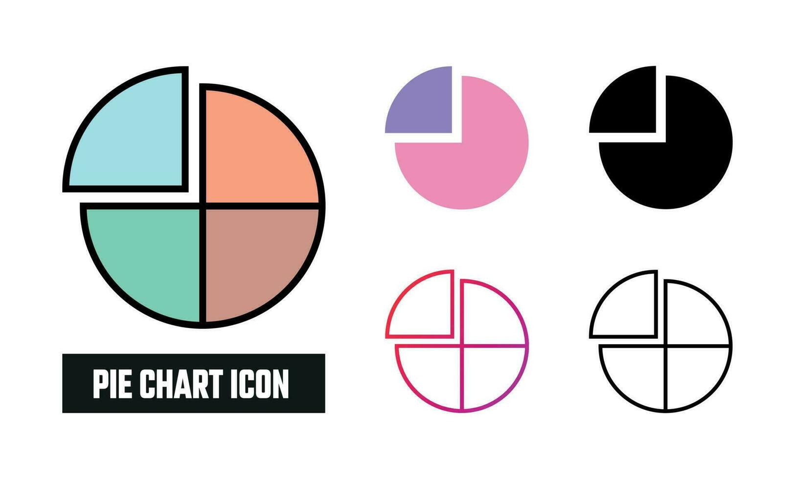 Pie Chart Icon Set Vector Illustration 24453055 Vector Art at Vecteezy