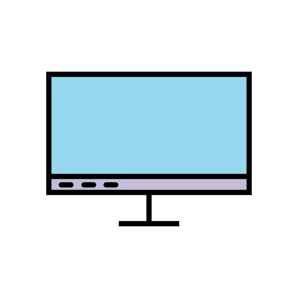 Monitor Screen Icon Vector Illustration. Monitor Screen Lineal Color Icon 24453109 Vector Art at ...