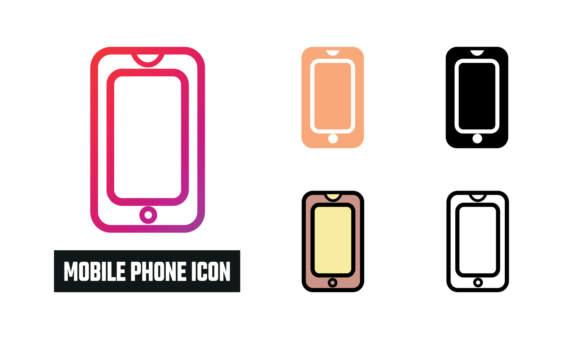 Mobile Phone Icon Set Vector Illustration 24453114 Vector Art at Vecteezy