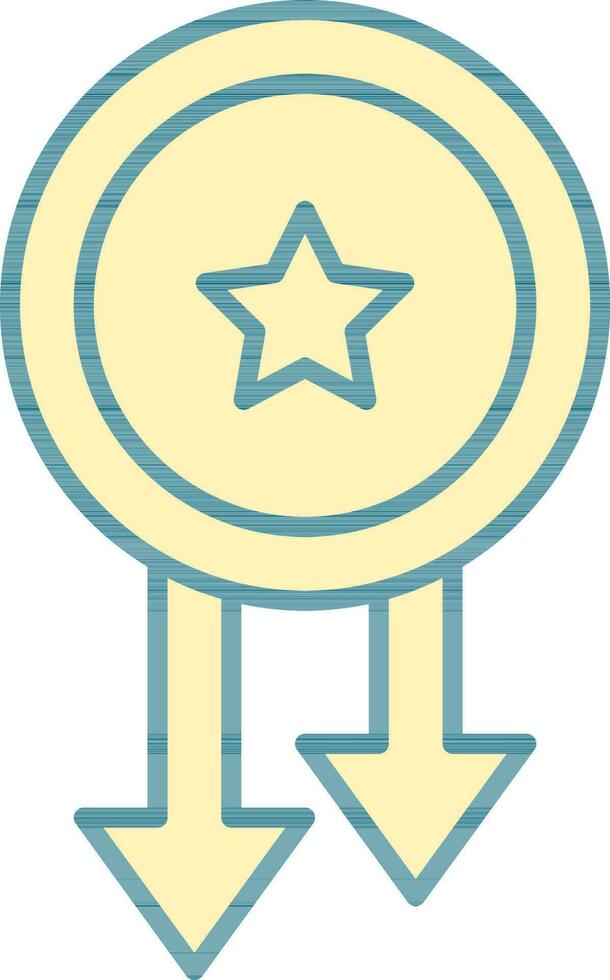 Decrease Star Rating Or Token Icon In Yellow Color. 24455204 Vector Art ...