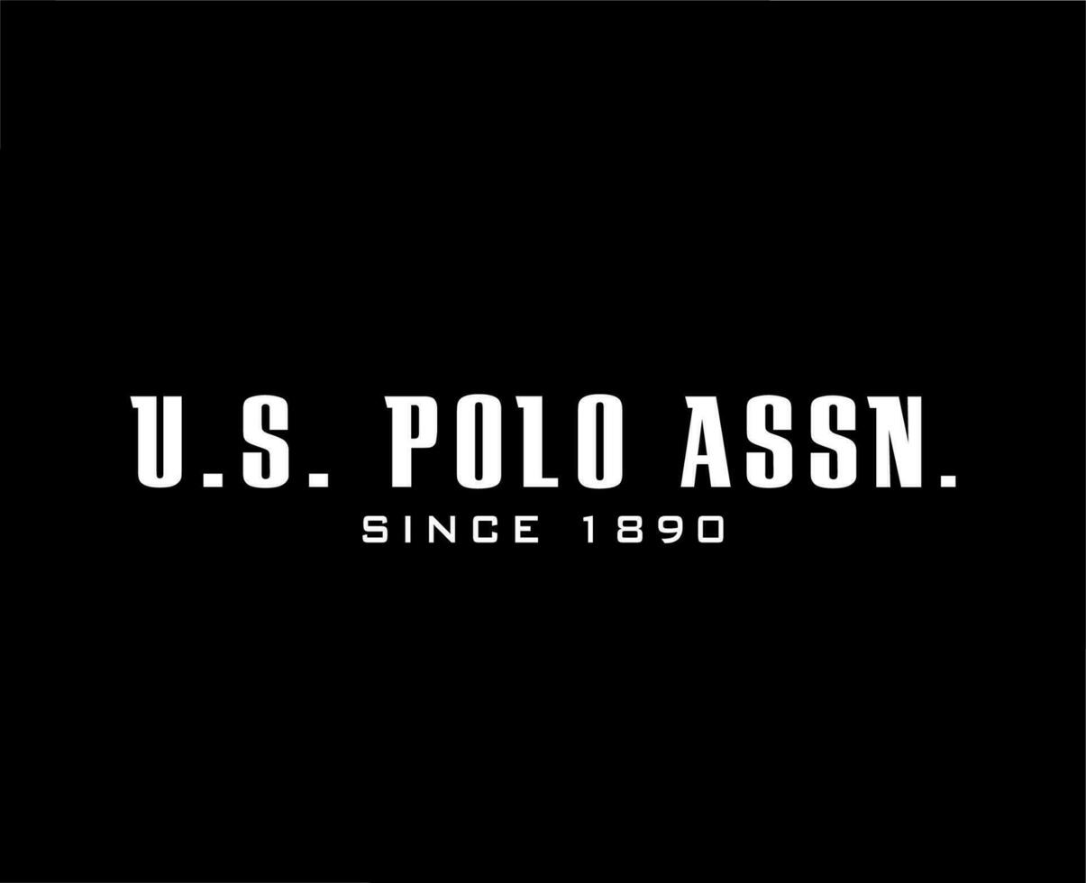 Us Polo Assn Brand Logo Name White Symbol Clothes Design Icon Abstract Vector Illustration With